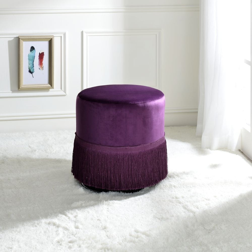Velvet Footrest Stool with Soft Padded Seat, Upholstered Ottoman with ...