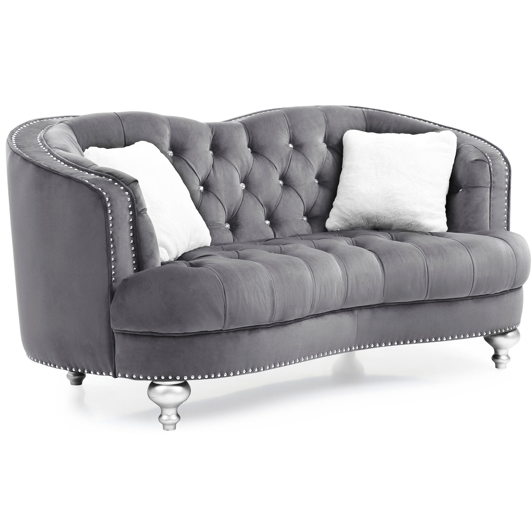Velvet Gray Design - Recessed Arms Bring Style - Limited Space - Easy ...