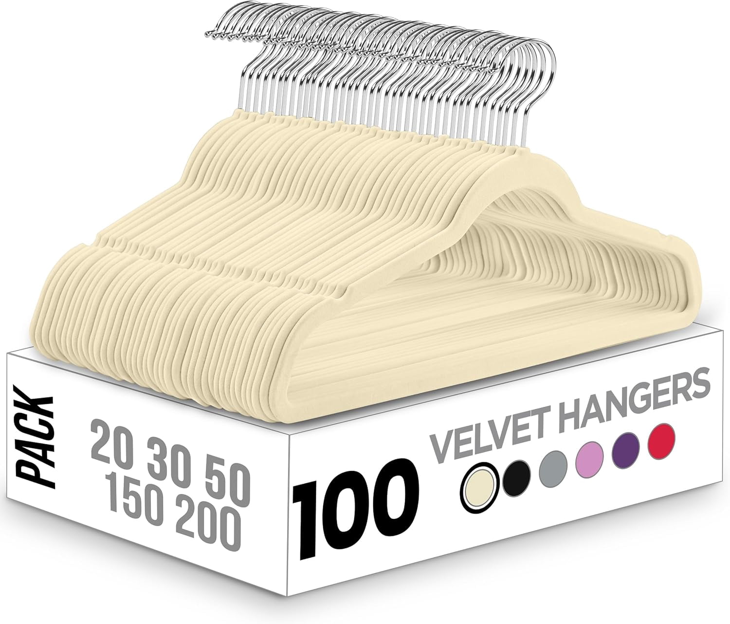 Velvet Hangers 100 Pack - Non-Slip Clothes Hanger with 360 Degree ...
