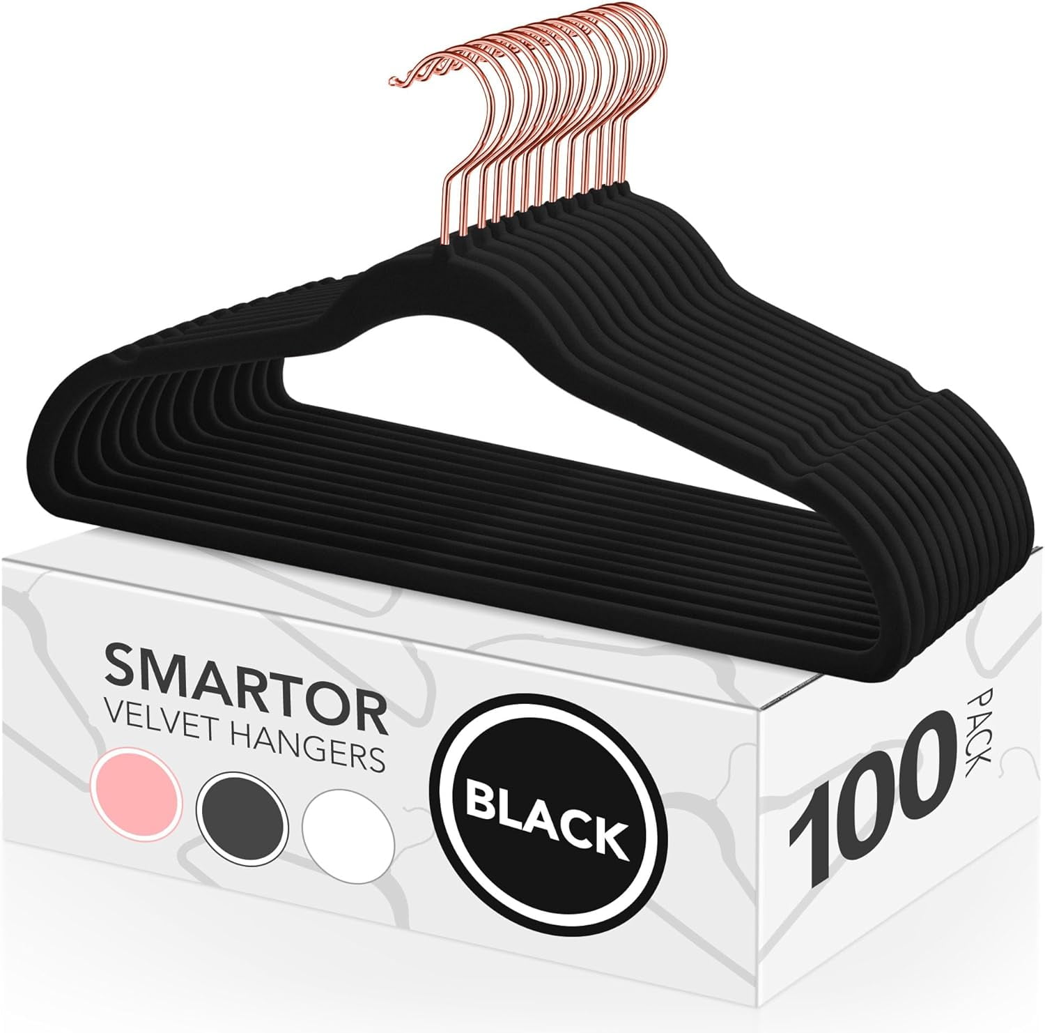 Velvet Hangers 100 Pack, Non-Slip Flocked Felt Hangers Heavy Duty ...