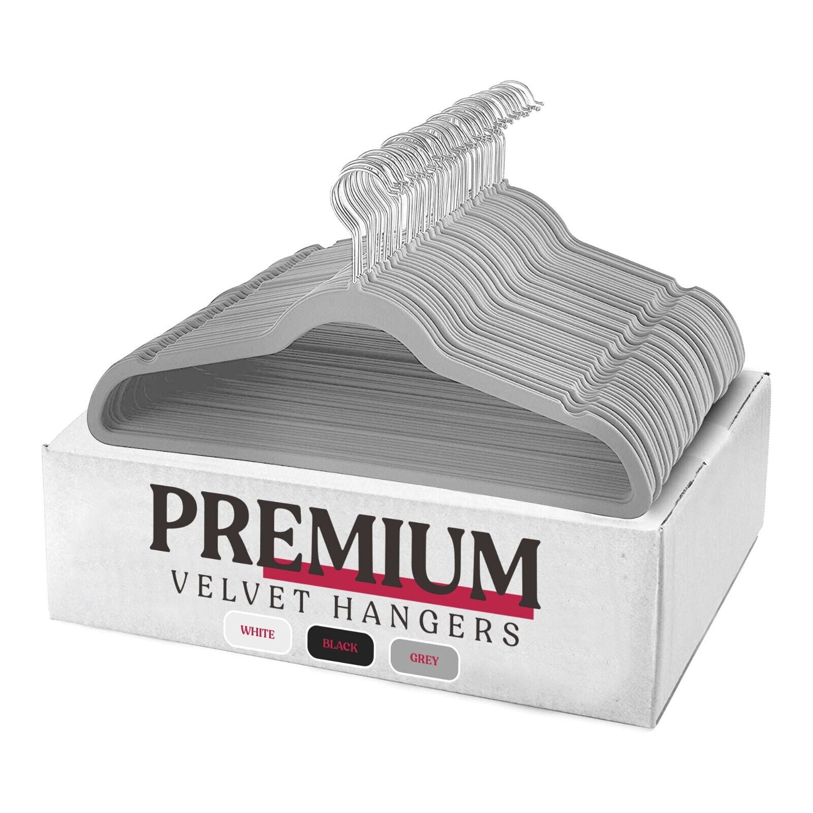 Velvet Hangers Flocked Clothes Heavy Duty Premium Non-Slip Hangers (30/ ...