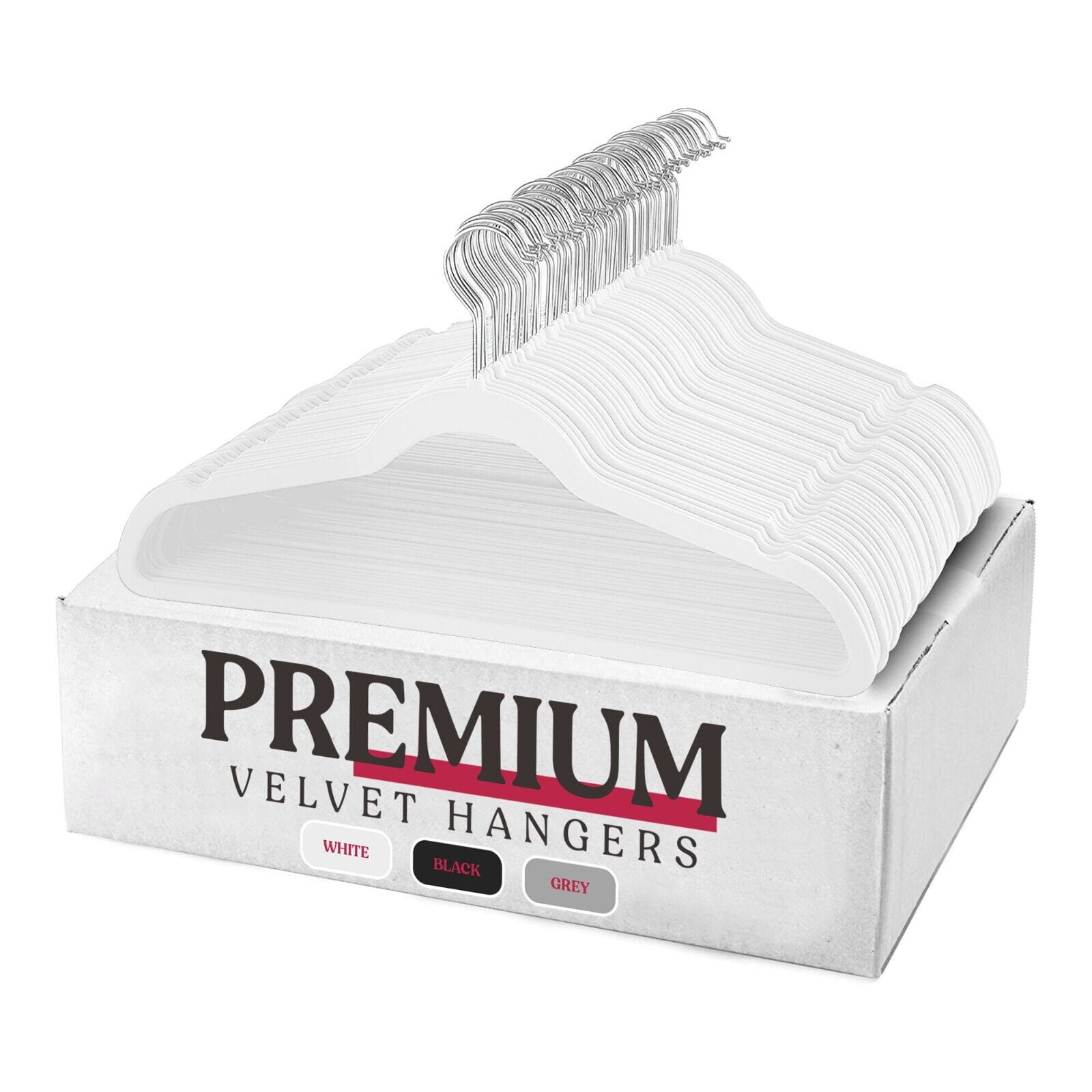 Velvet Hangers Flocked Clothes Heavy Duty Premium Non-Slip Hangers (30/ ...