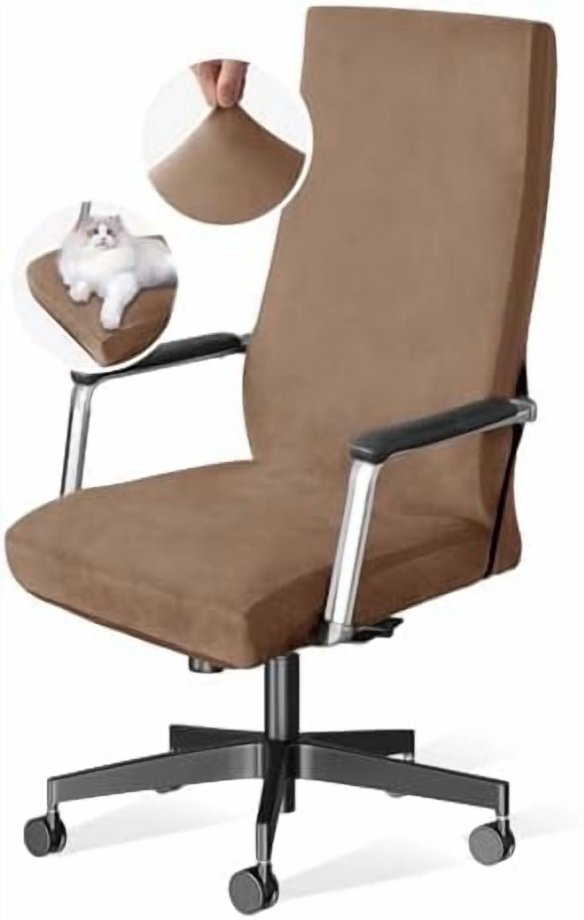 Velvet Home Office Chair Covers Stretchable Computer Desk Chair Covers ...