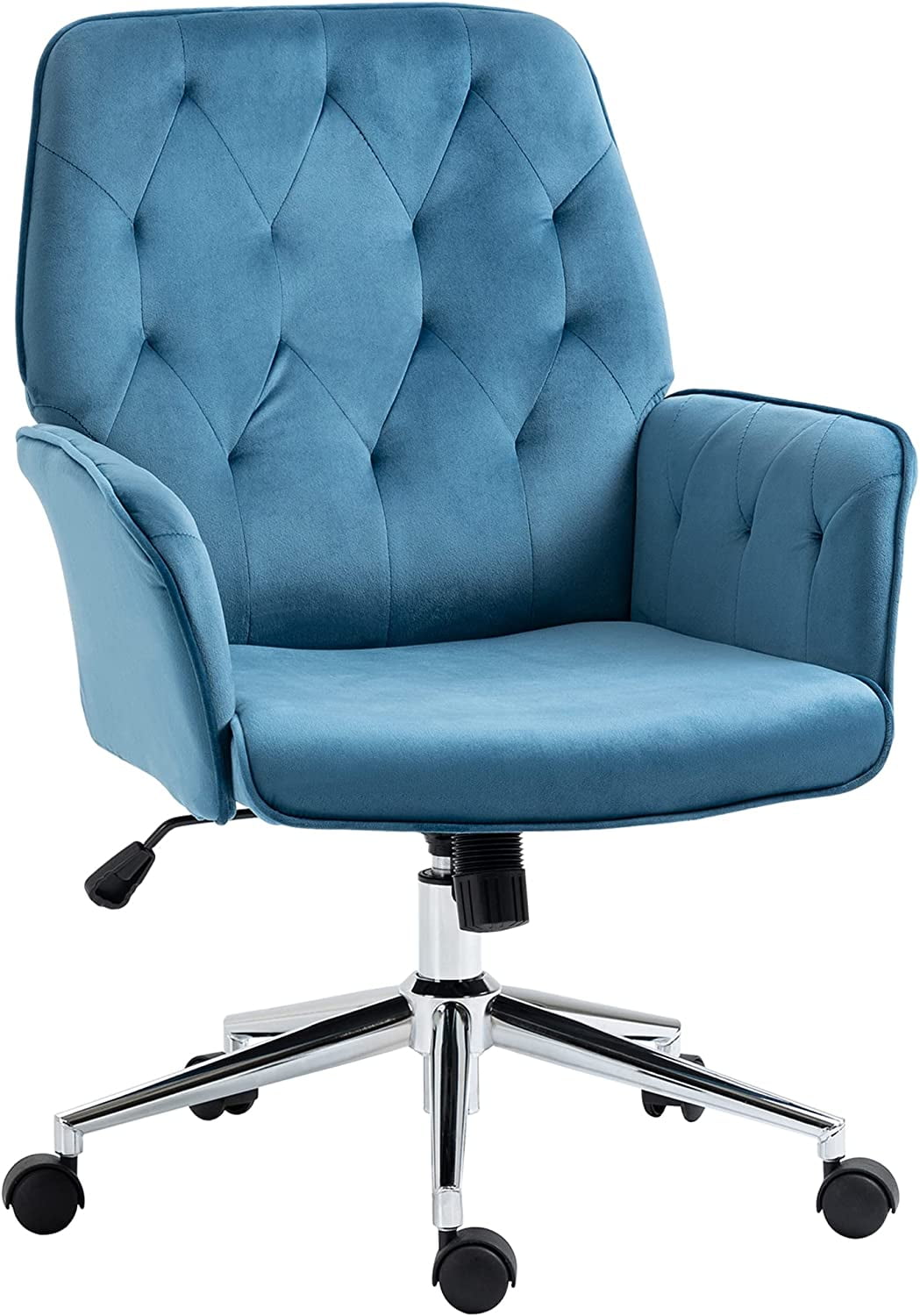 Velvet Home Office Chair, Tufted Height Adjustable Computer Desk Chair ...
