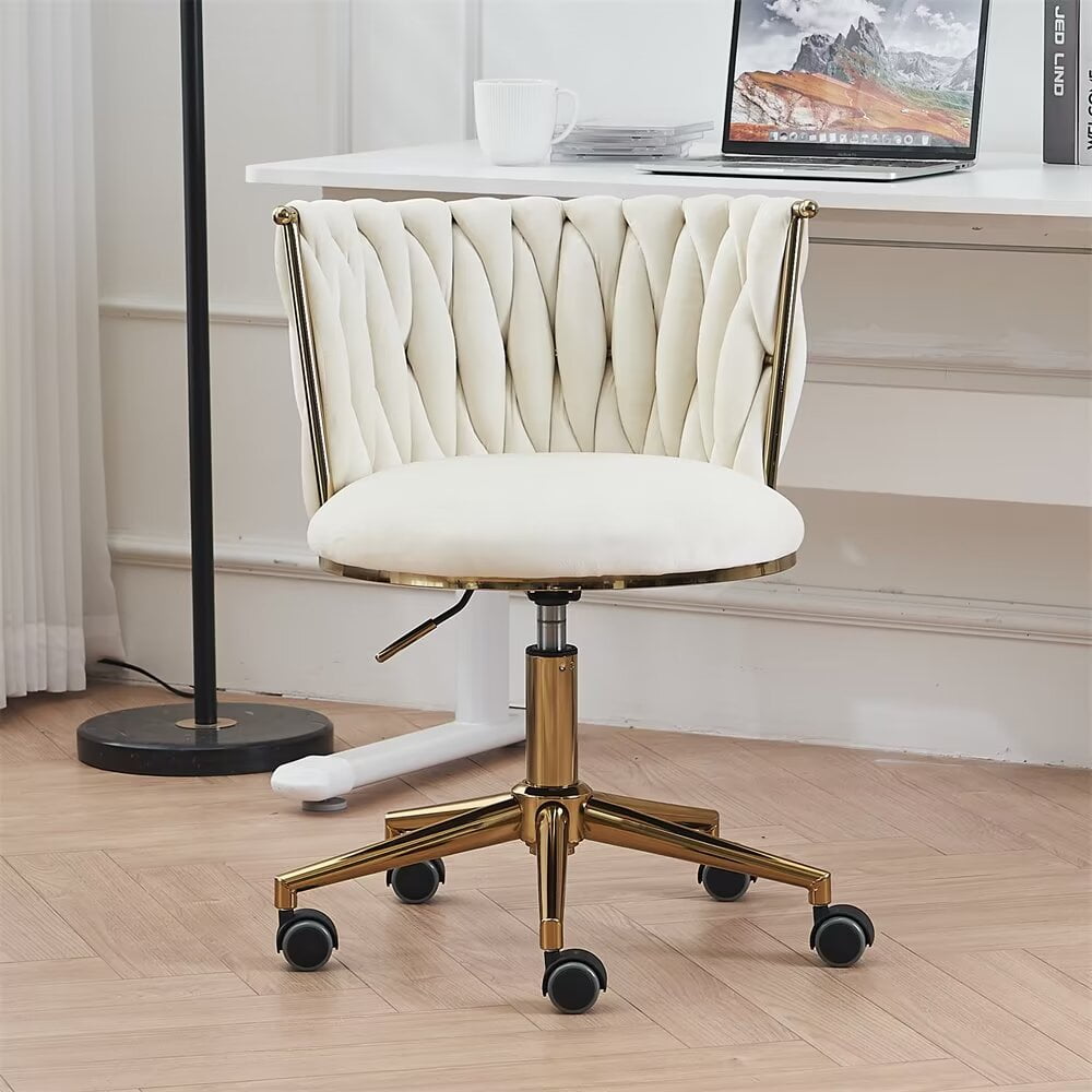 Velvet Home Office Desk Chair, 360° Swivel & Height Adjustable Task ...