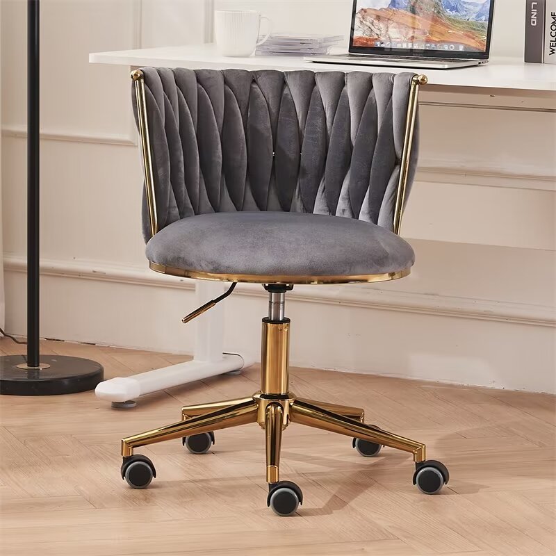 Velvet Home Office Desk Chair, 360° Swivel & Height Adjustable Task ...