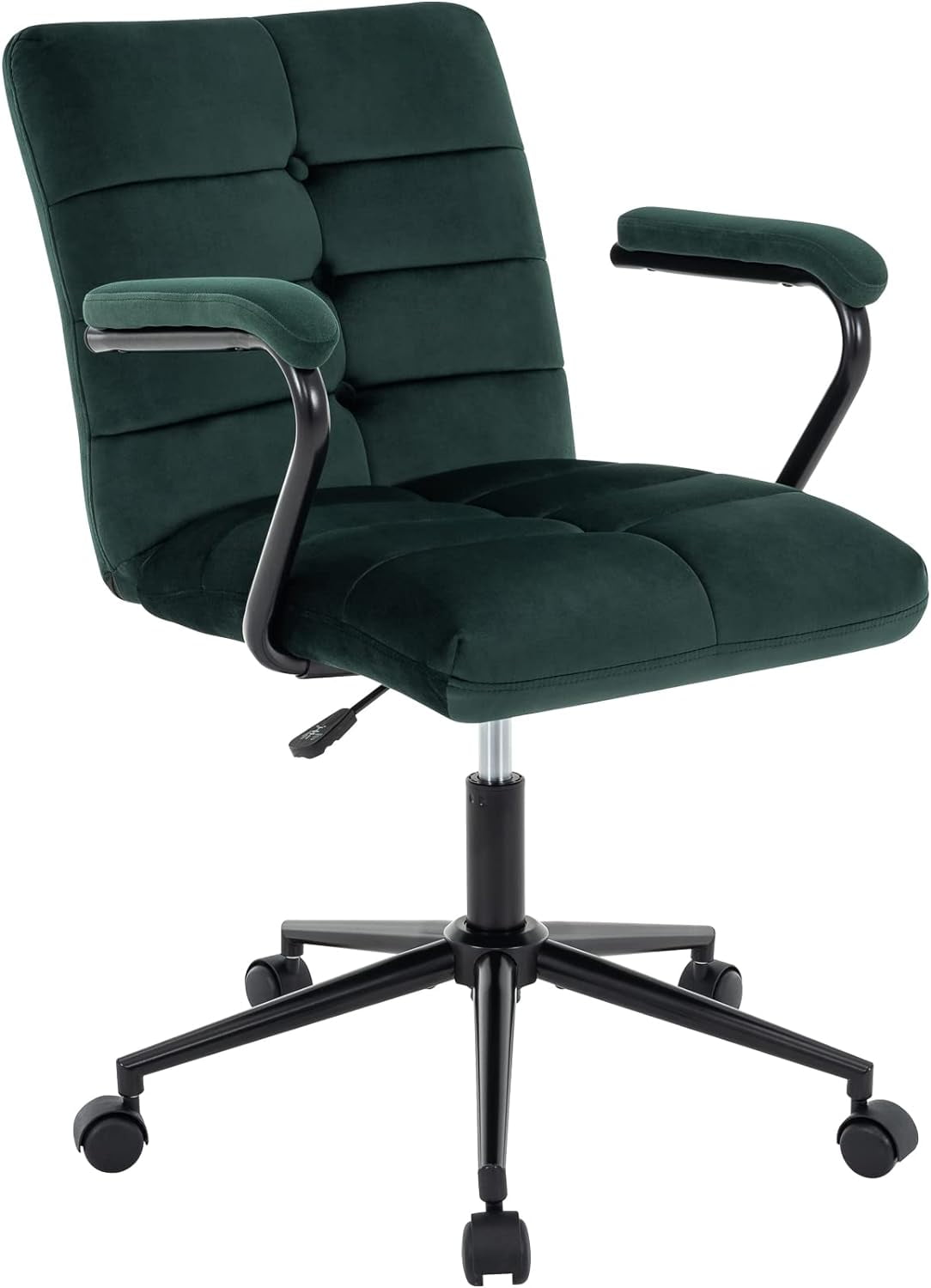 Velvet Home Office Desk Chair, Upholstered Adjustable Swivel Task Chair ...