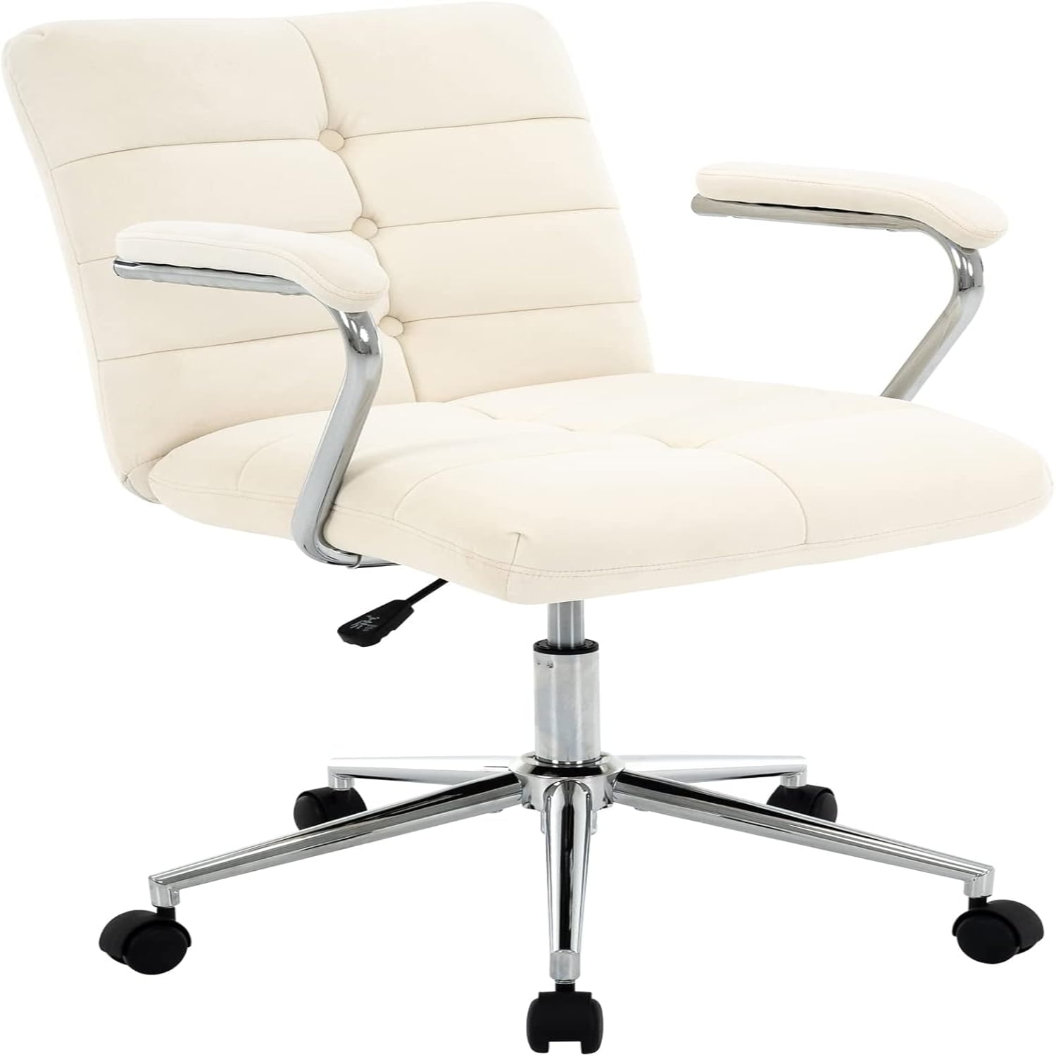 Velvet Home Office Desk Chair Upholstered Adjustable Swivel Task Chair ...
