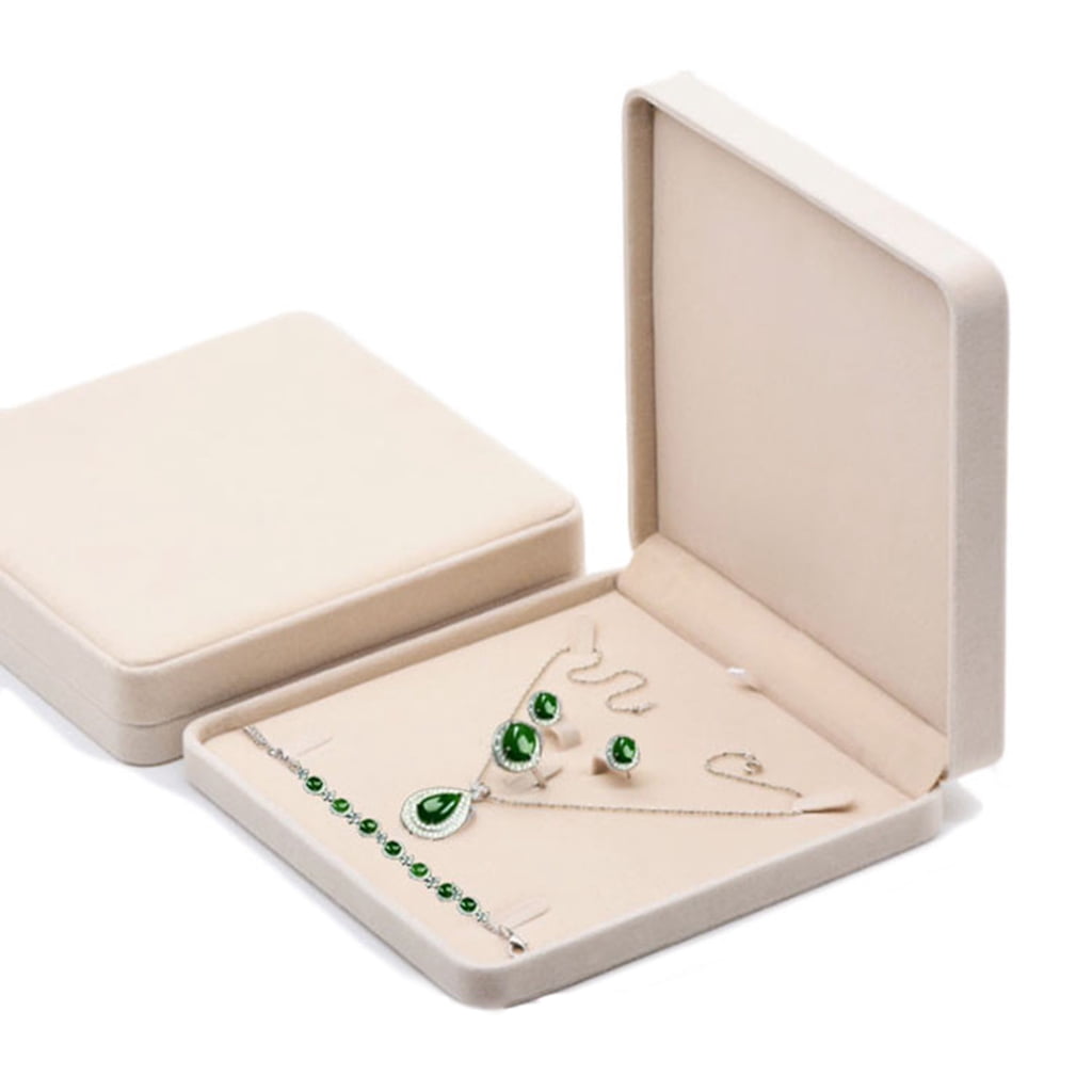 Velvet Jewelry Box for Ring Necklace Earring Jewelry Set Gift Box ...