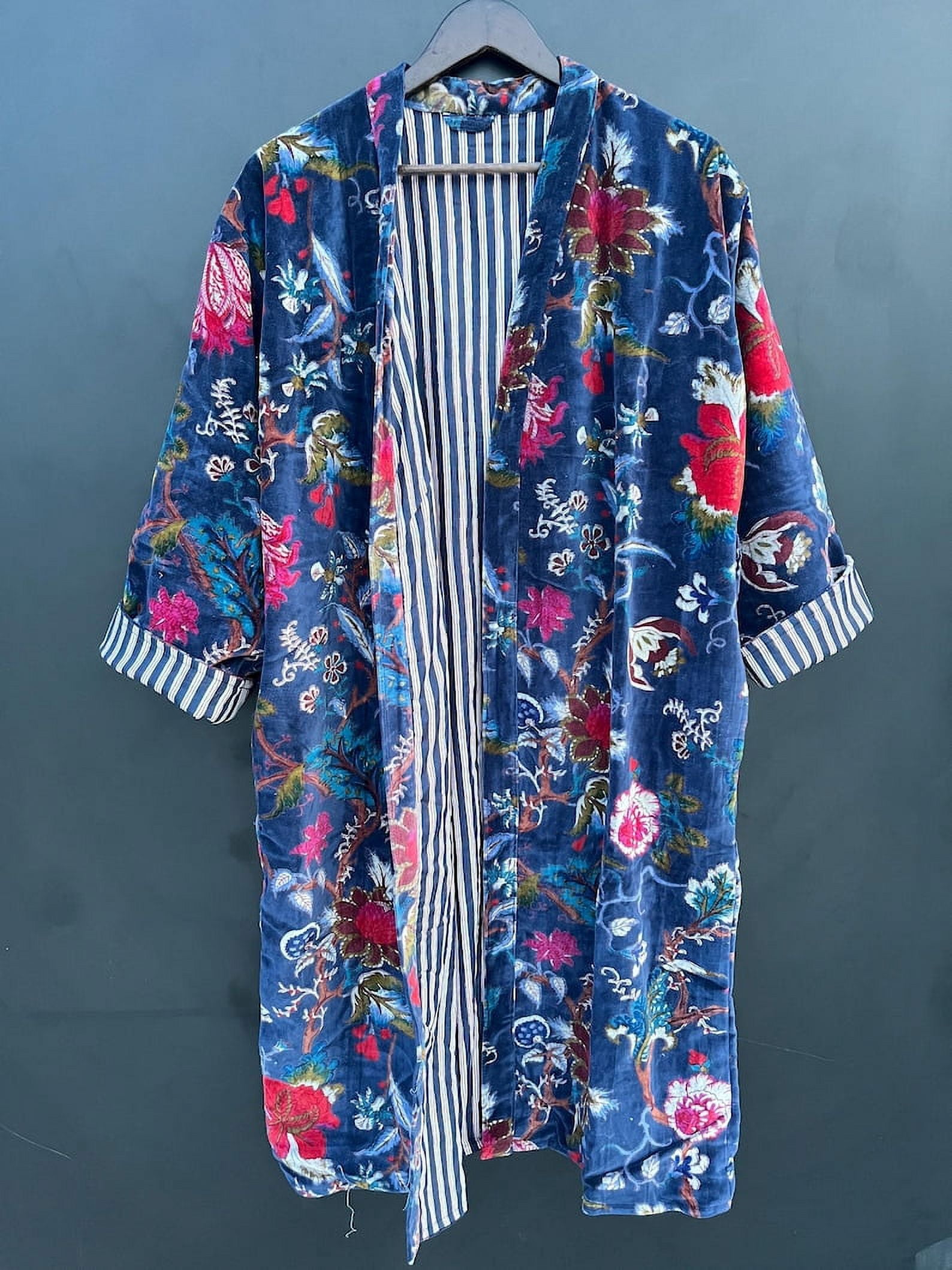 Velvet Kimono Robes, Morning Tea Velvet Coat, Bridesmaid Robe, Women ...