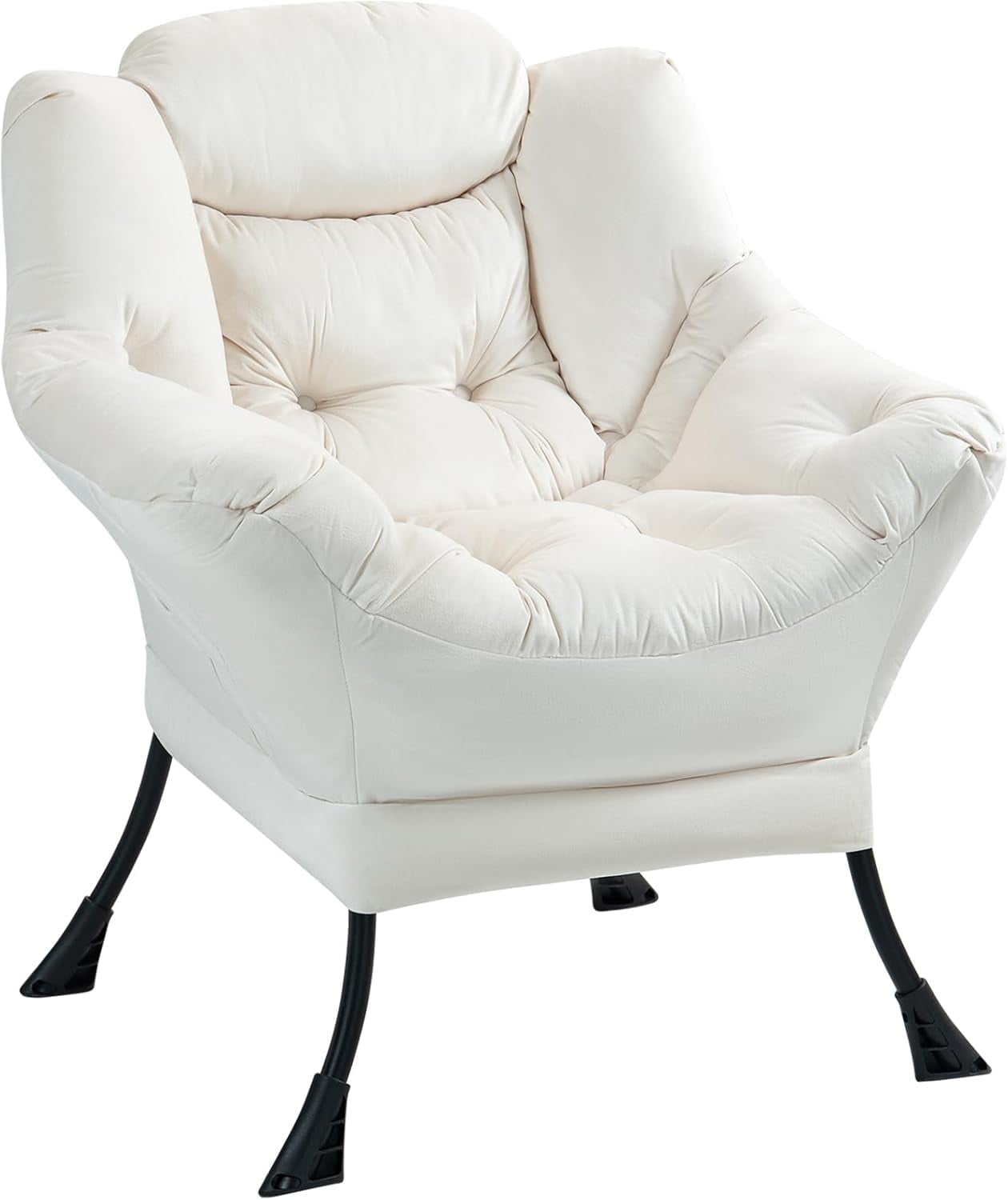 Velvet Large Lazy Chair, Accent Reading Chair, Cozy Lounge Chair with ...