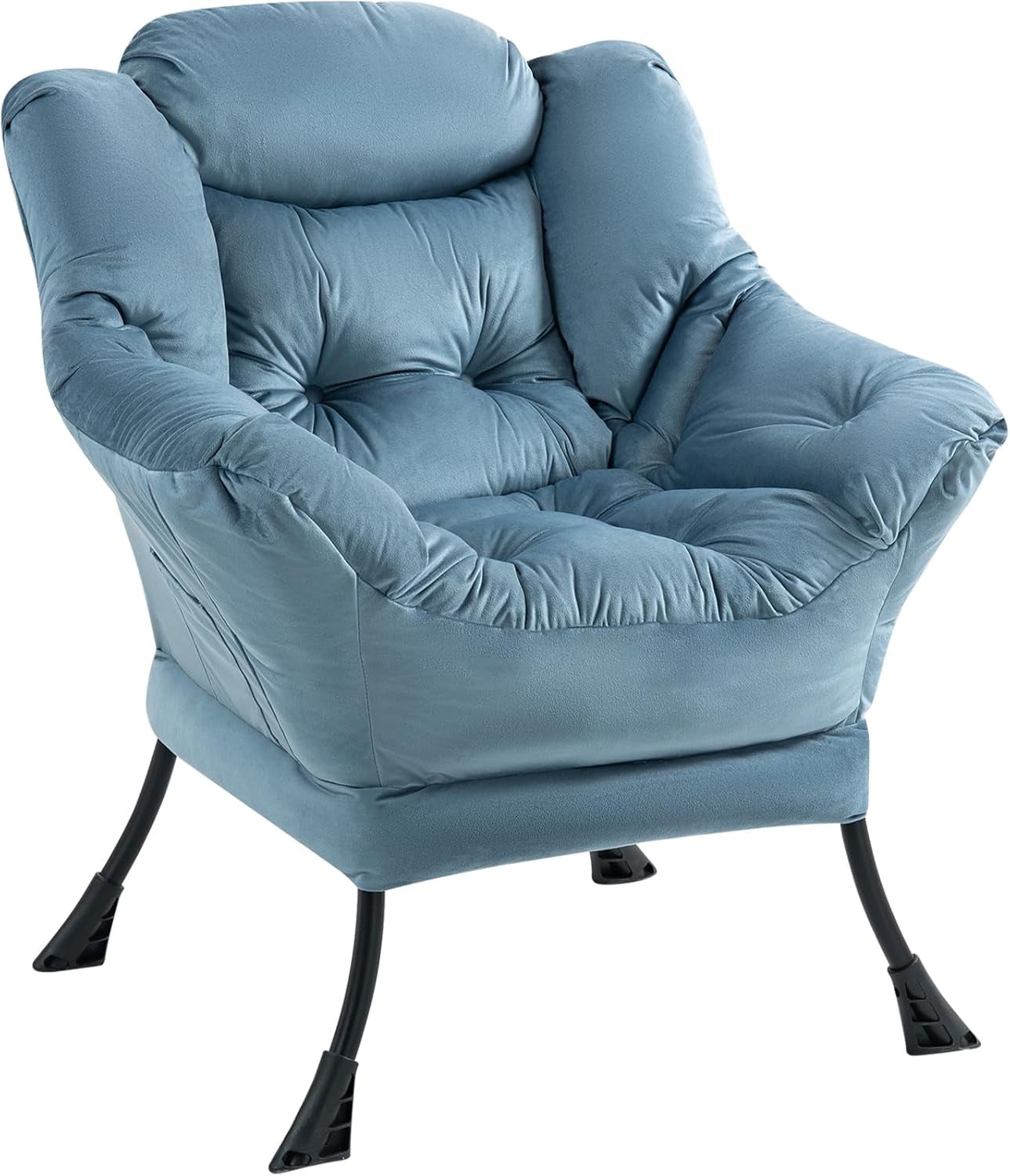 Velvet Large Lazy Chair, Accent Reading Chair, Cozy Lounge Chair with ...