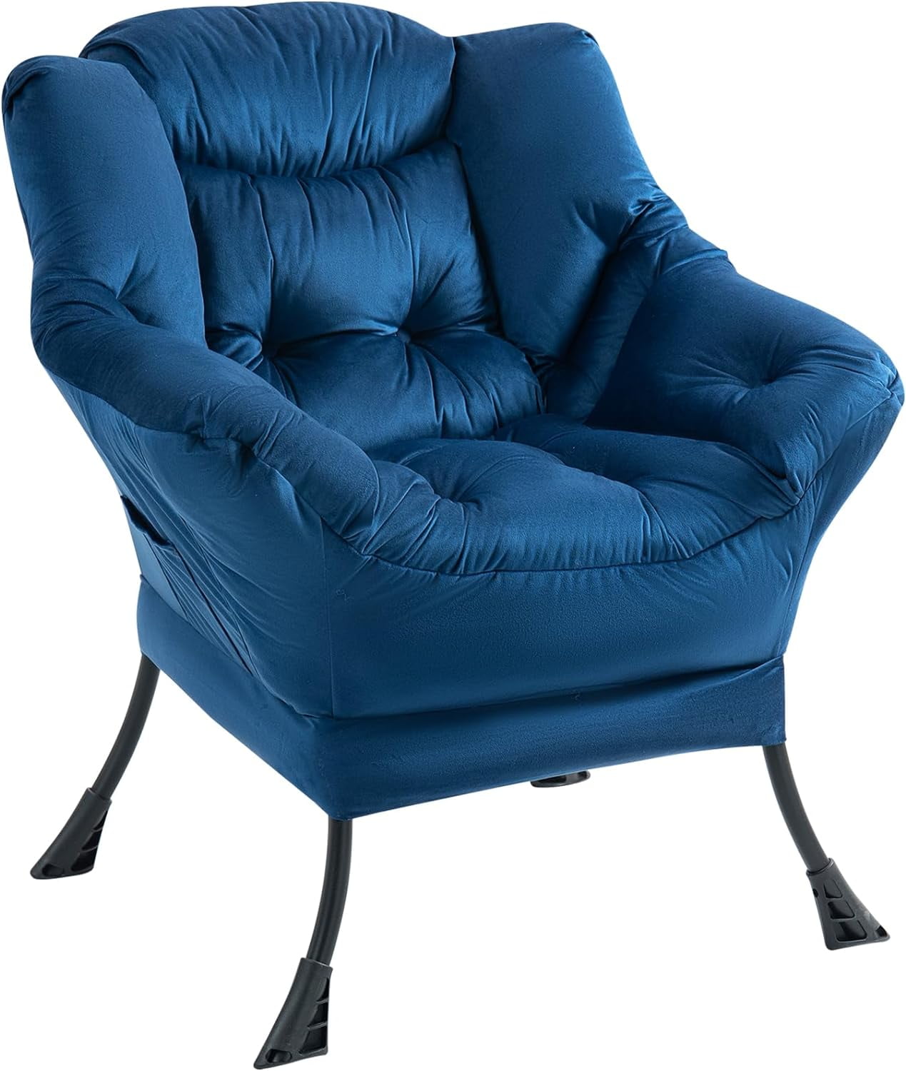 Velvet Large Lazy Chair, Accent Reading Chair, Cozy Lounge Chair with ...