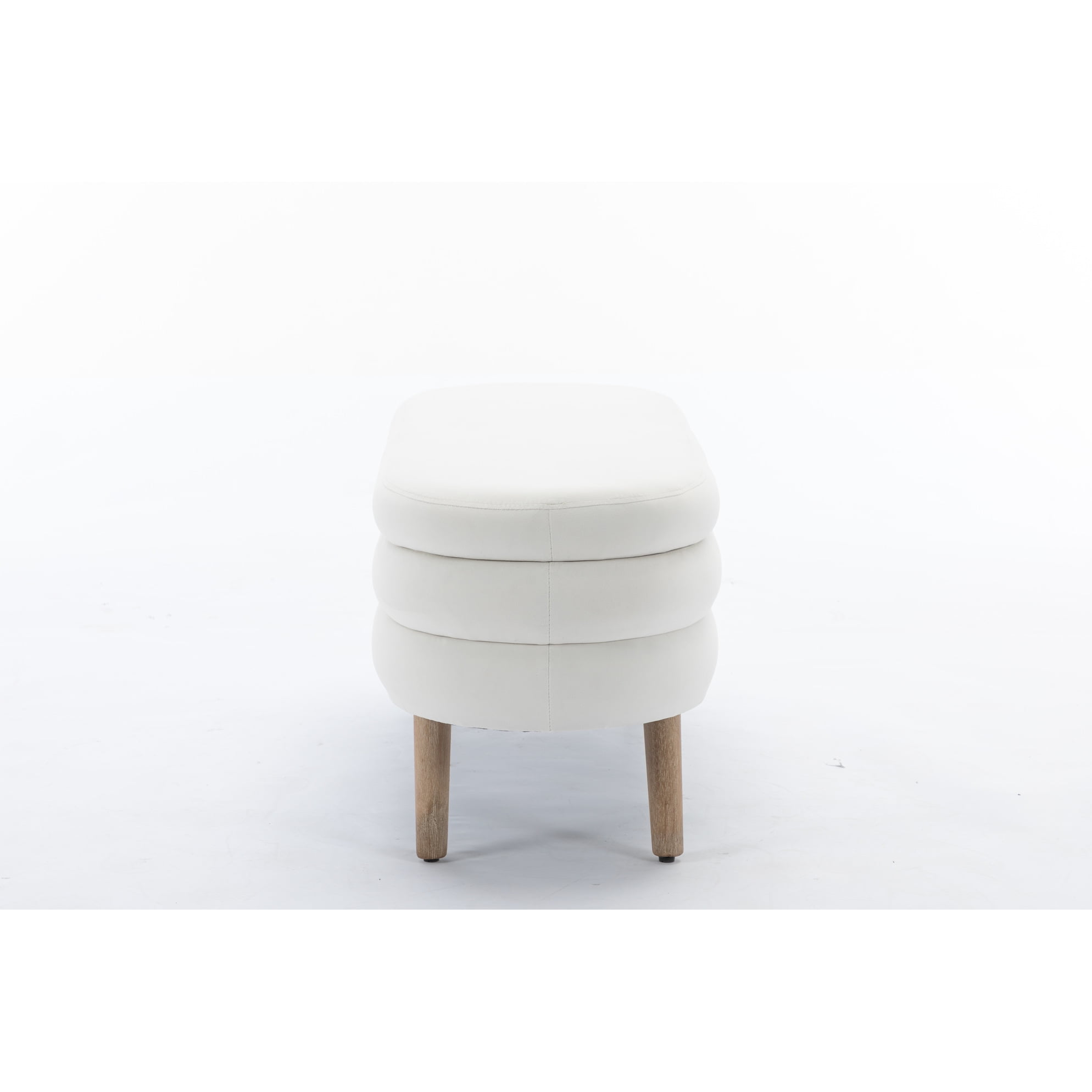 Velvet Living Room Storage Bench With Wood Legs And Foam Filler Fabric ...