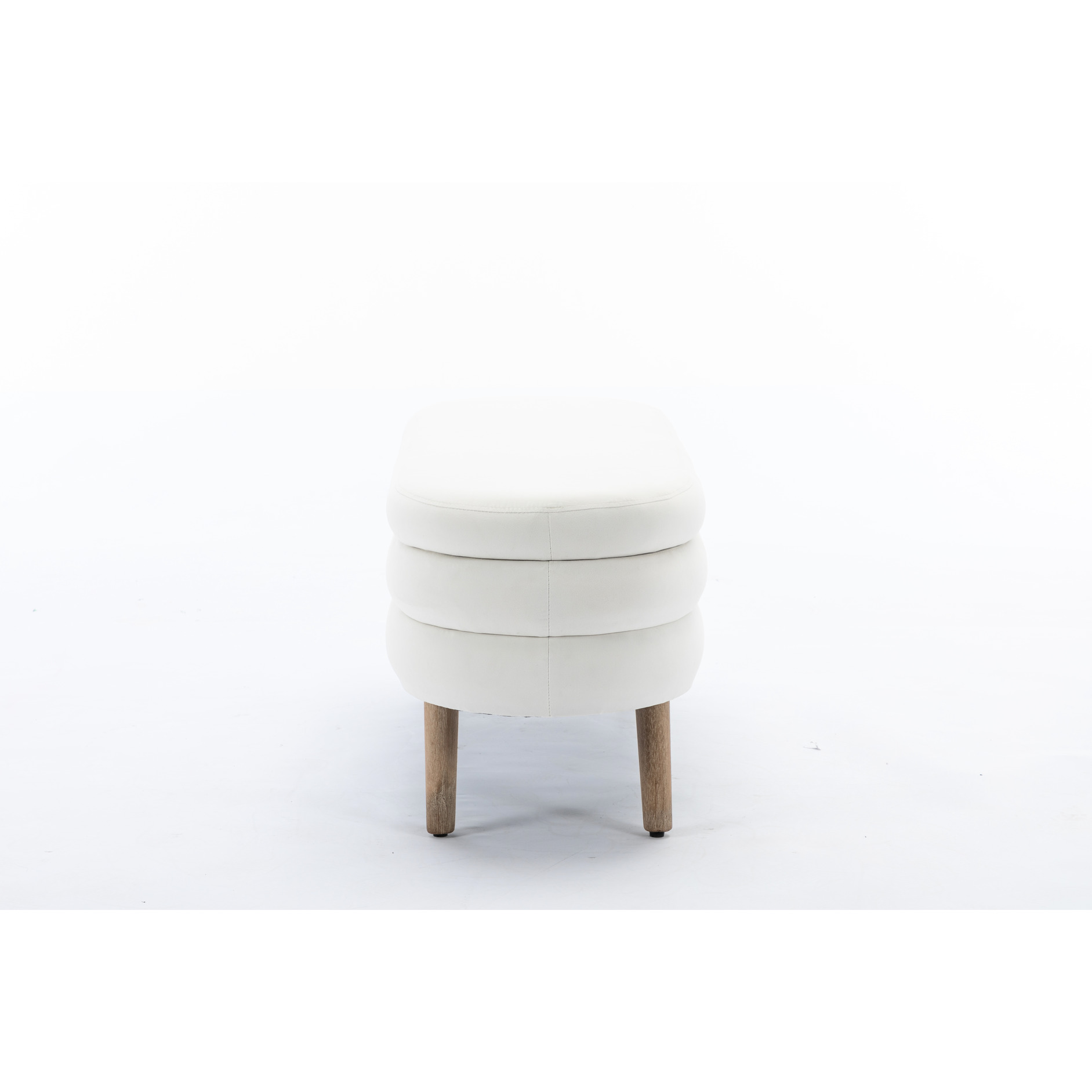 Velvet Living Room Storage Piece - Wood Legs And Foam Filler Bench With ...