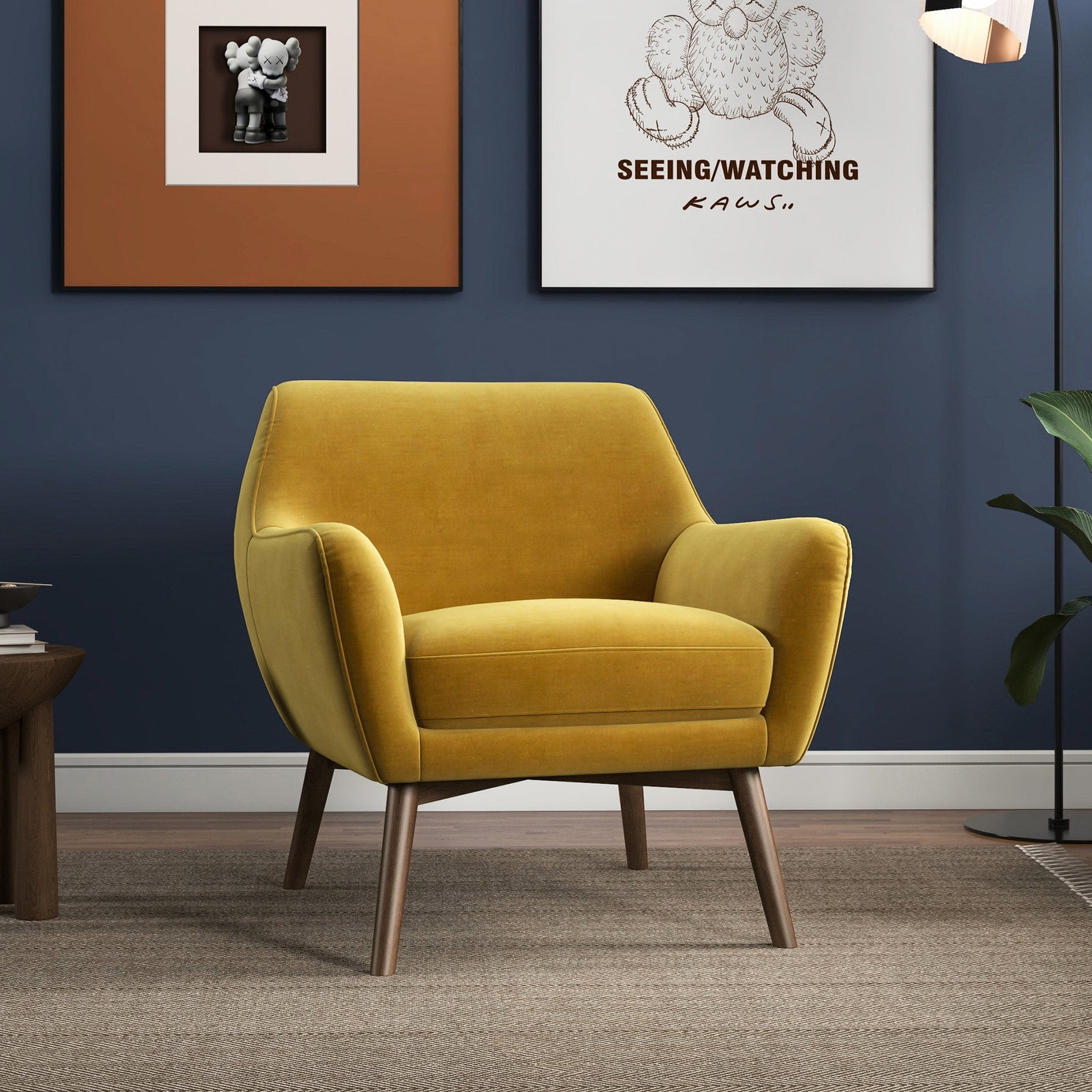 Velvet Lounge Chair | Suitable for Home or Office Lounges | Corner ...