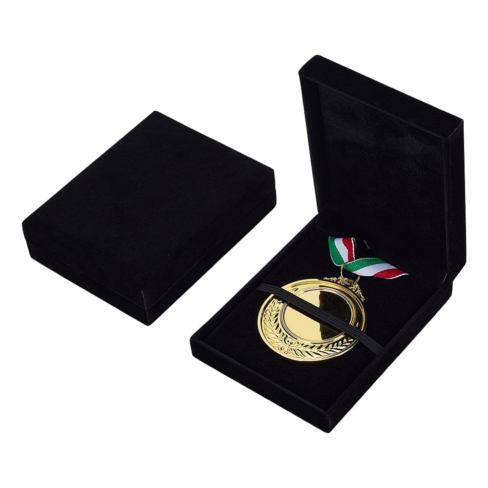 Velvet Medal Gift Box Rectangle Black 12.5x9.85x3.45cm - Walmart.com