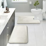 Velvet Memory Foam Bath Mat, Non-Slip Plush Bathroom Rug, Quick Dry ...