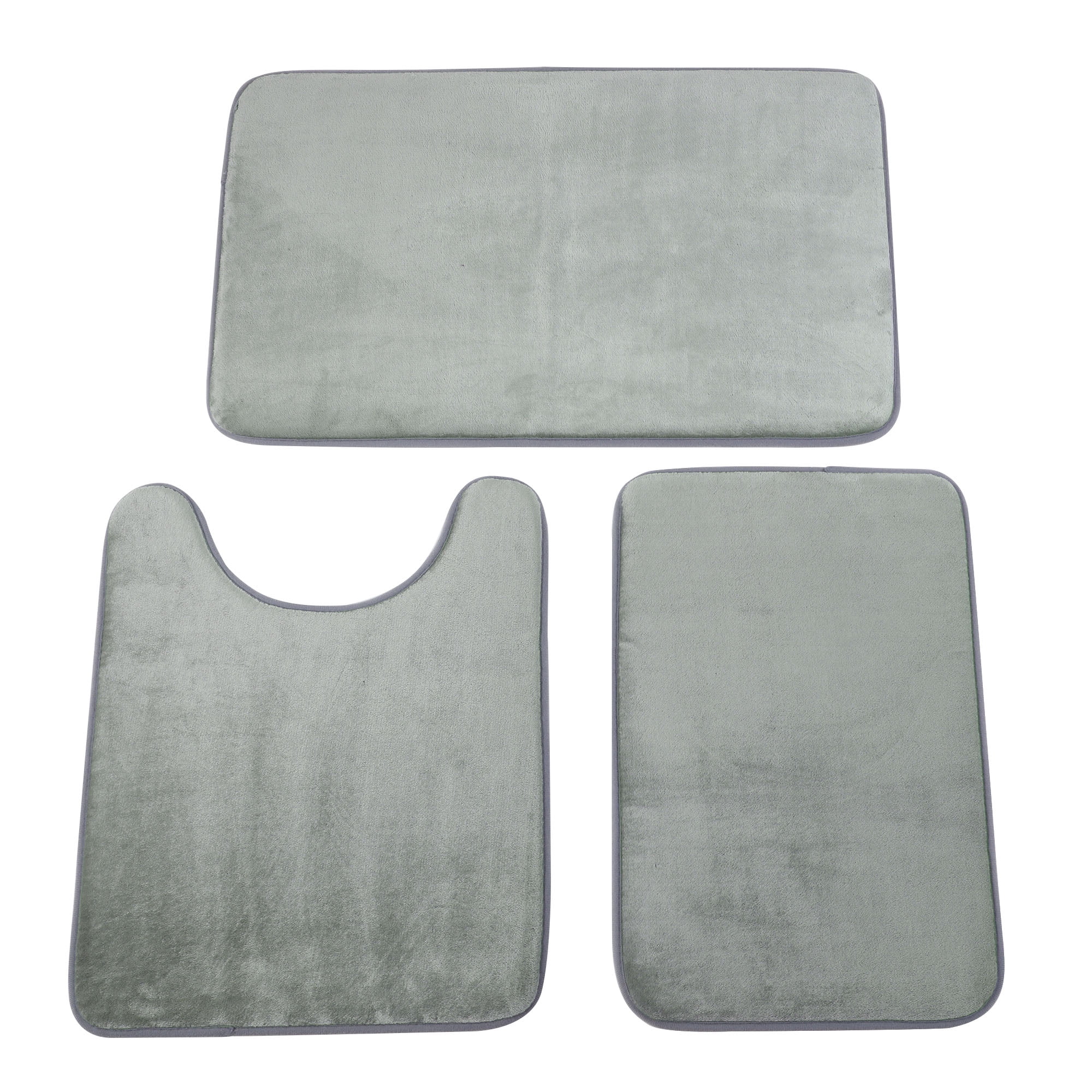 Velvet Memory Foam Bathroom Rugs Set, Ultra Soft Bath Mats for Bathroom ...