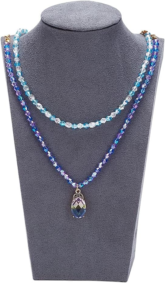 Velvet Necklace Display Stands Bust Shaped Single Necklace Display ...