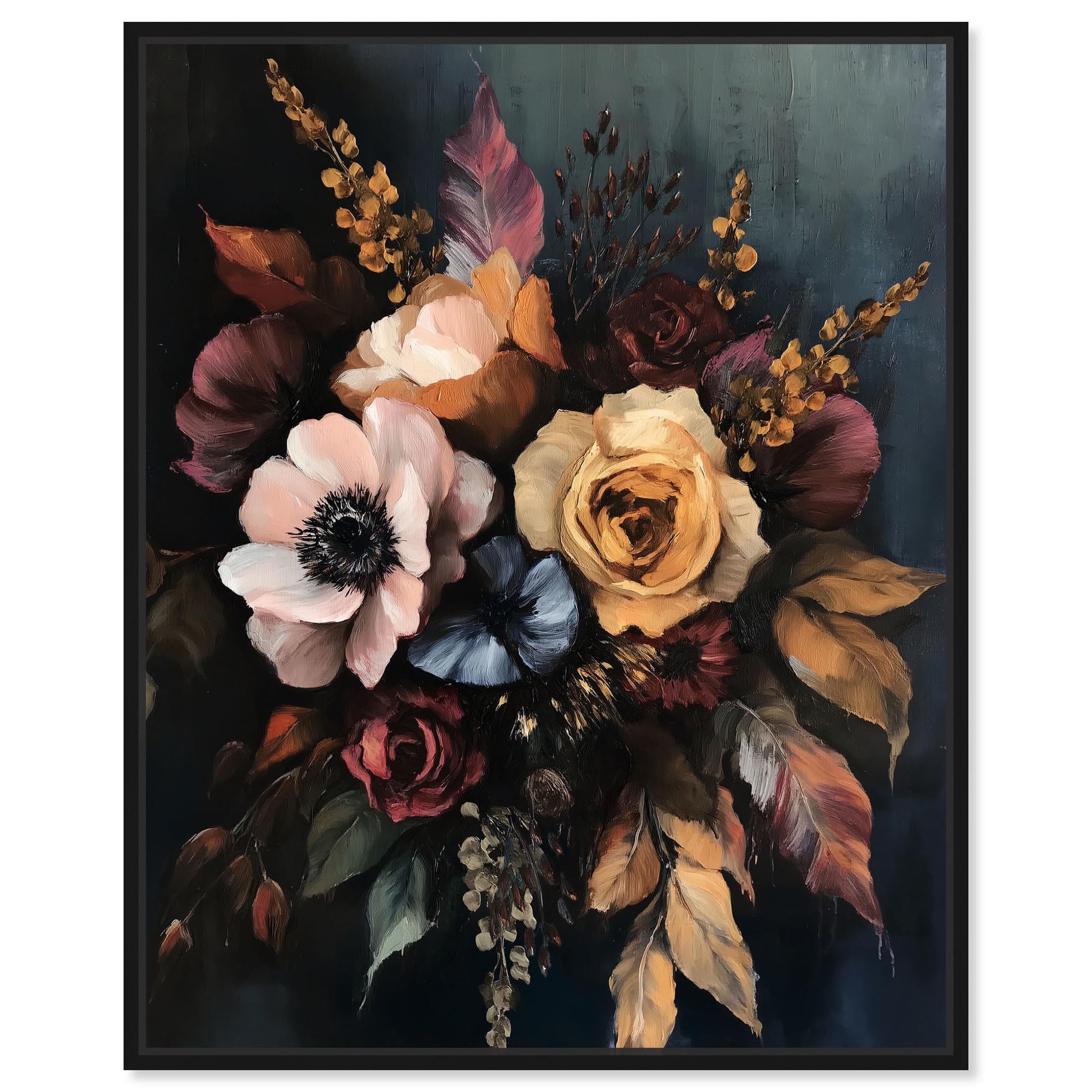 Velvet Night Bloom II Canvas Gothic Art Prints by Art Remedy, Black ...