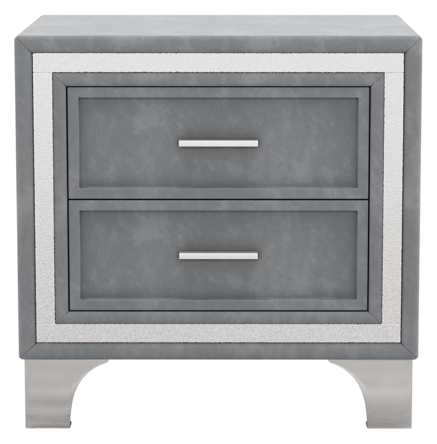 Velvet Nightstand with 2 Drawers, Modern Upholstered Nightstand with ...