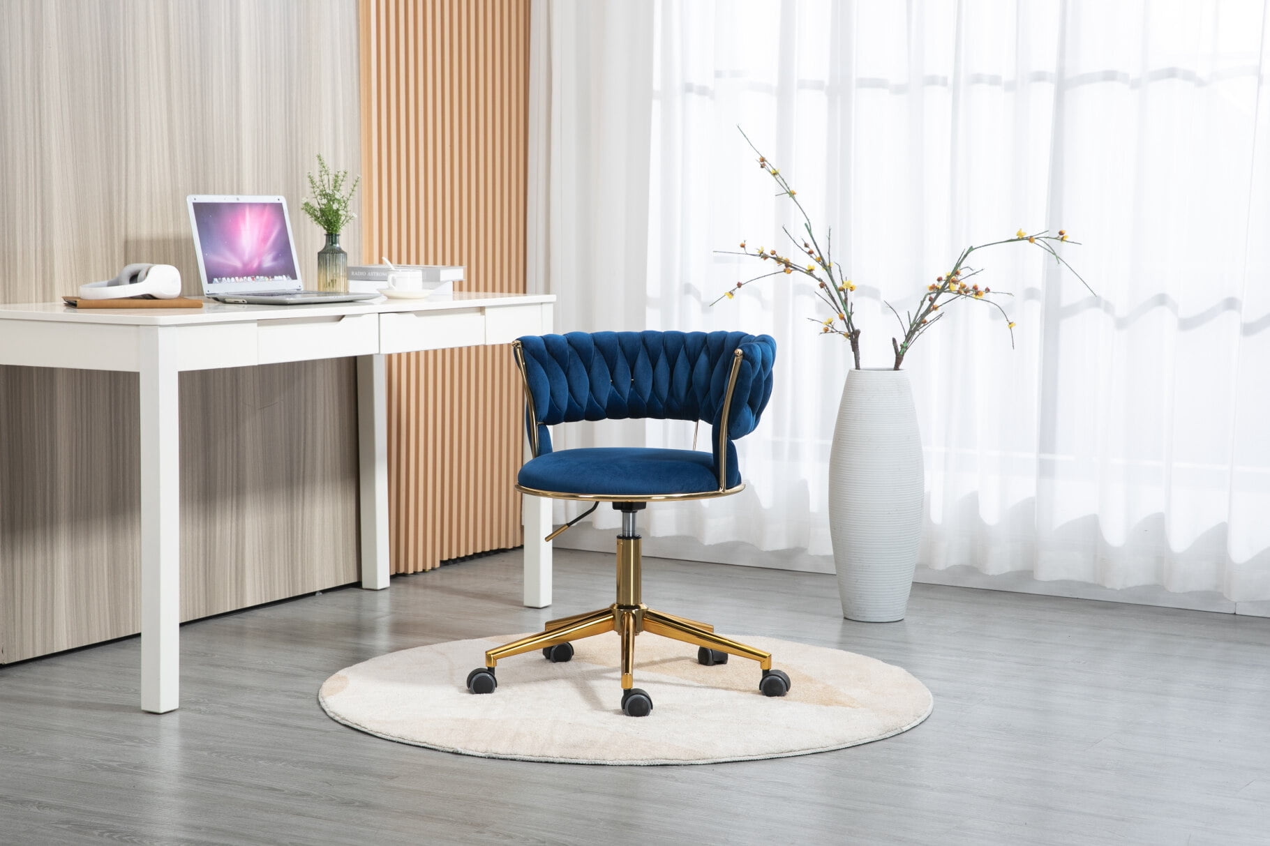 Velvet Office Chair, Adjustable Height Swivel Modern Home Office Chair ...