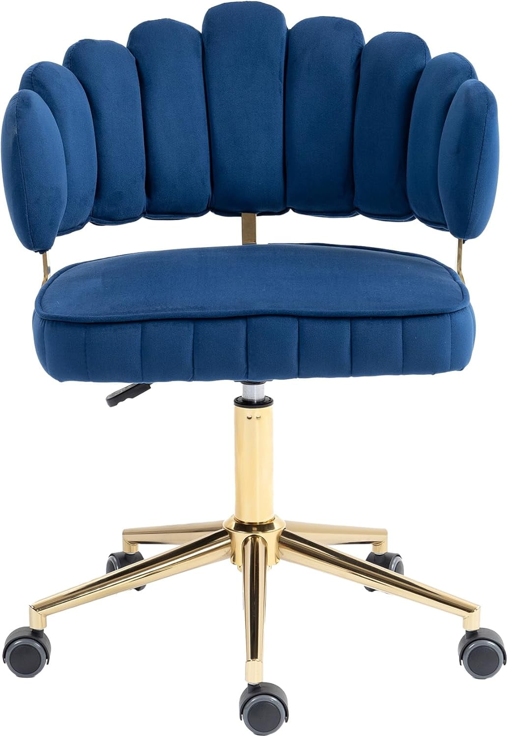 Velvet Office Chair, Comfy Adjustable Home Office Desk Chair with Gold ...