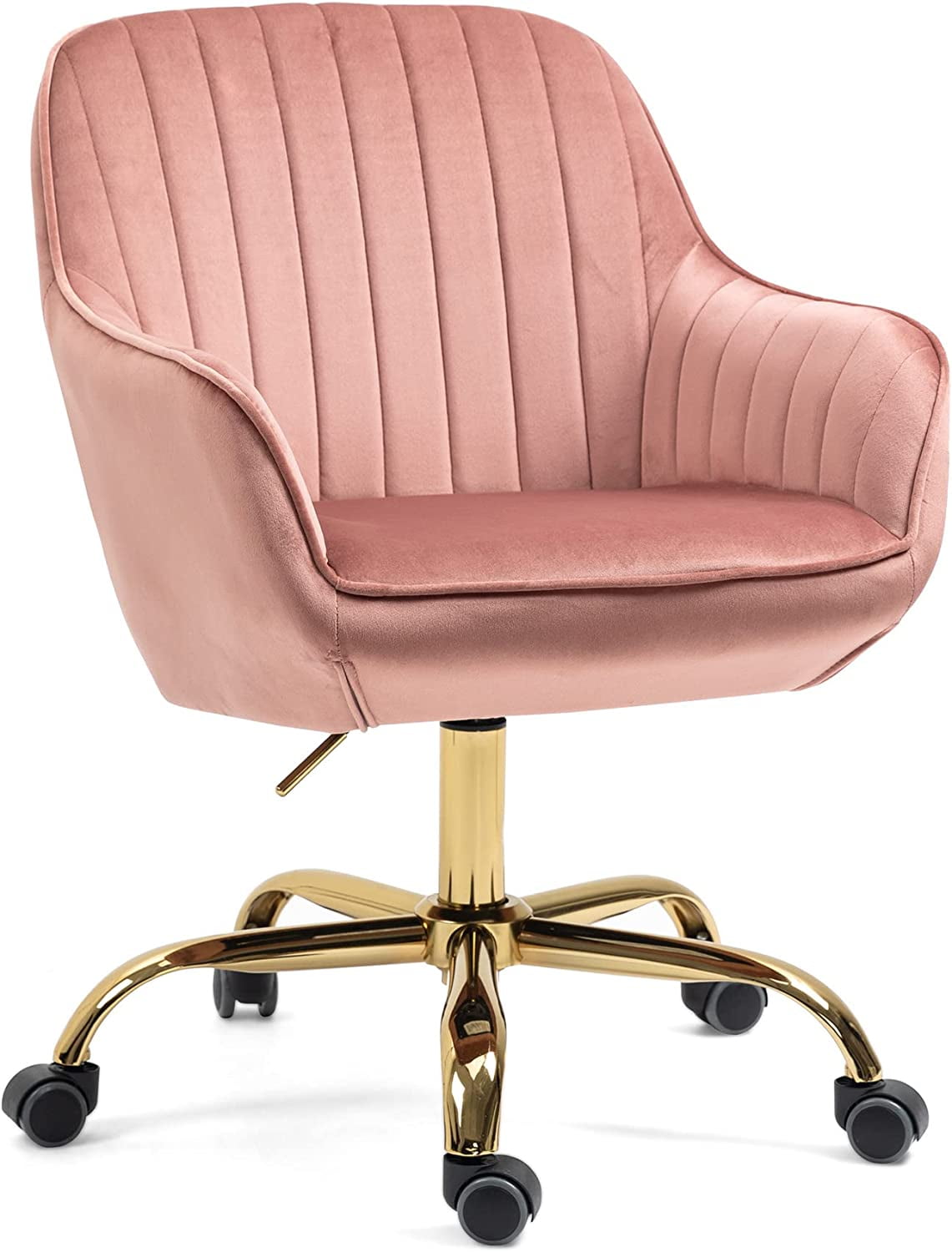 Velvet Office Chair Rolling Modern Swivel Task Study Armchair with ...