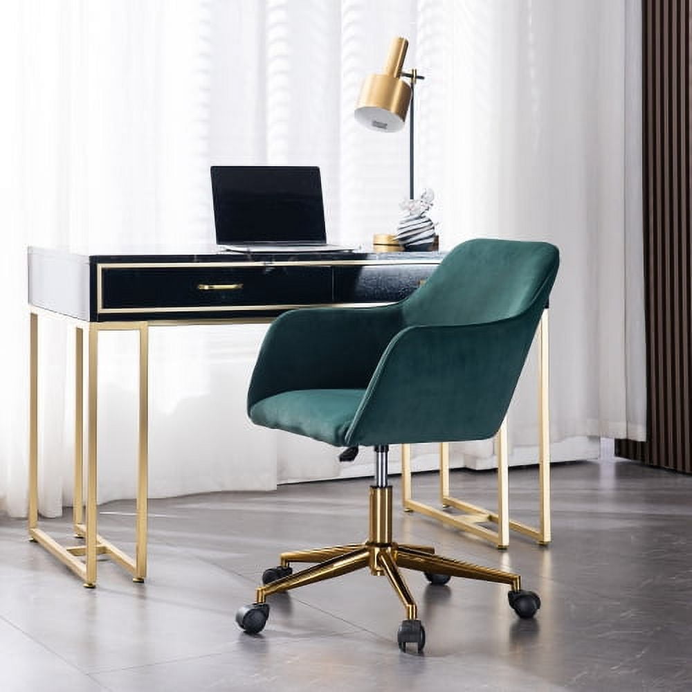 Velvet Office Desk Chair with Mid-Back, Modern Height Adjustable 360 ...