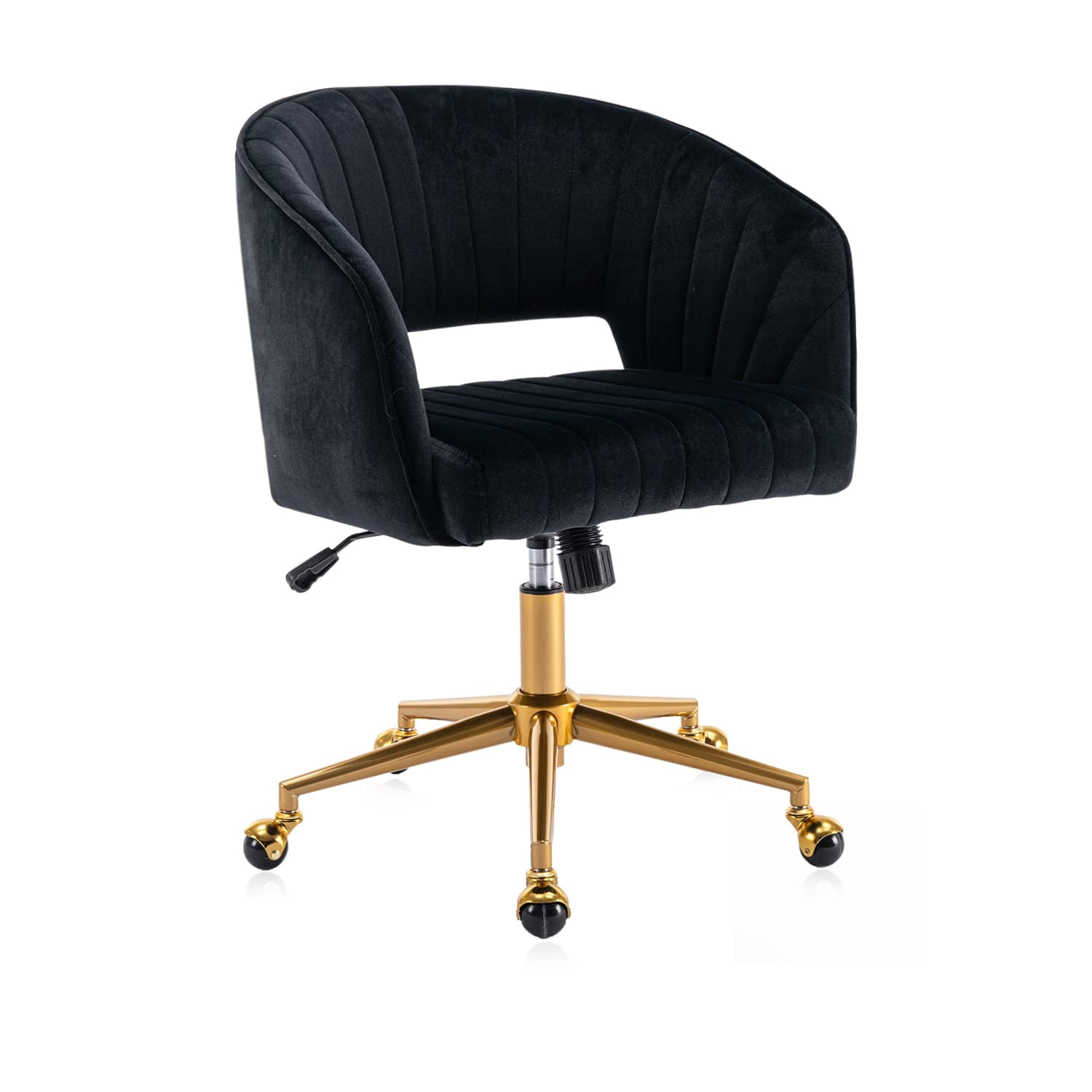 Velvet Office Desk Chair with Wheels, Modern Swivel Adjustable Home ...