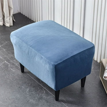 Square Velvet Ottoman Cover, Stretch Footstools Covers, Plush Foot ...