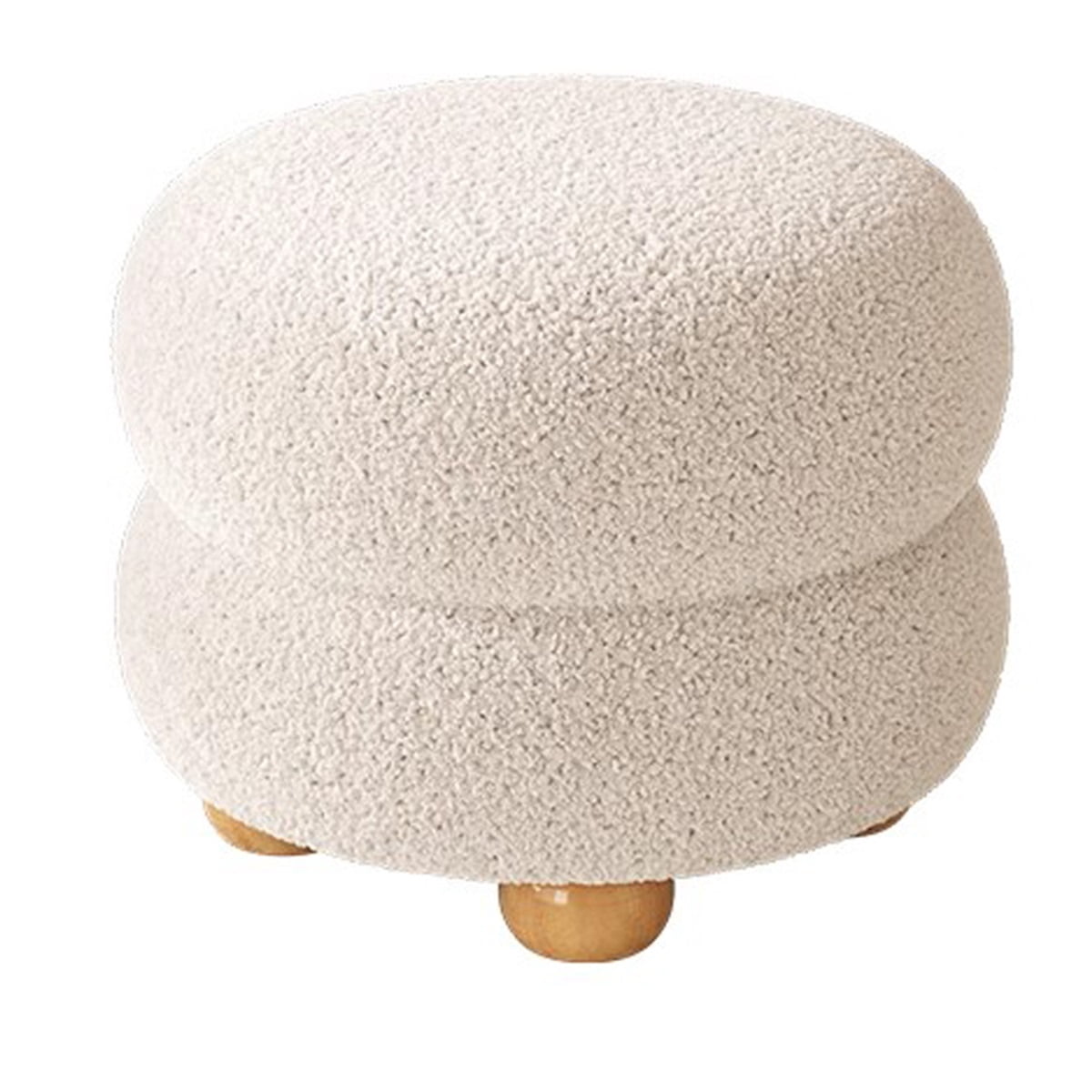 Velvet Ottoman Footstool, Modern Foot Rest Stool With Wood Base For ...