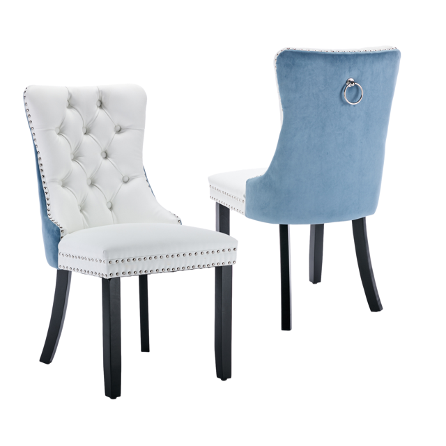 Velvet + PU Dining Chairs,Kitchen & Dining Room Chairs,Tufted Chairs ...