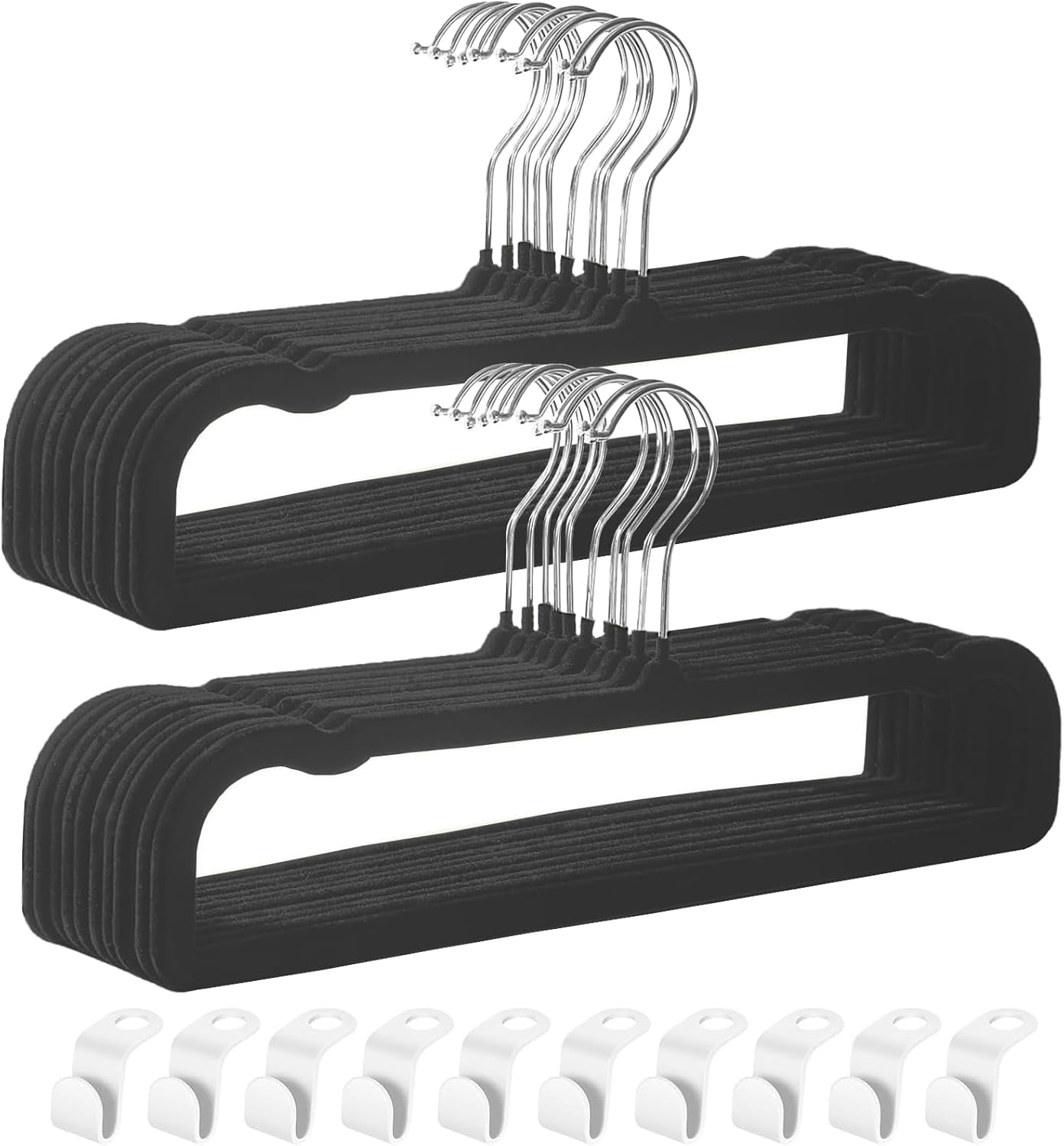 Velvet Pants Hangers with Non Slip Bar, 20 Pack Felt Trouser Hanger, Perchas Terciopelo, Percha ...