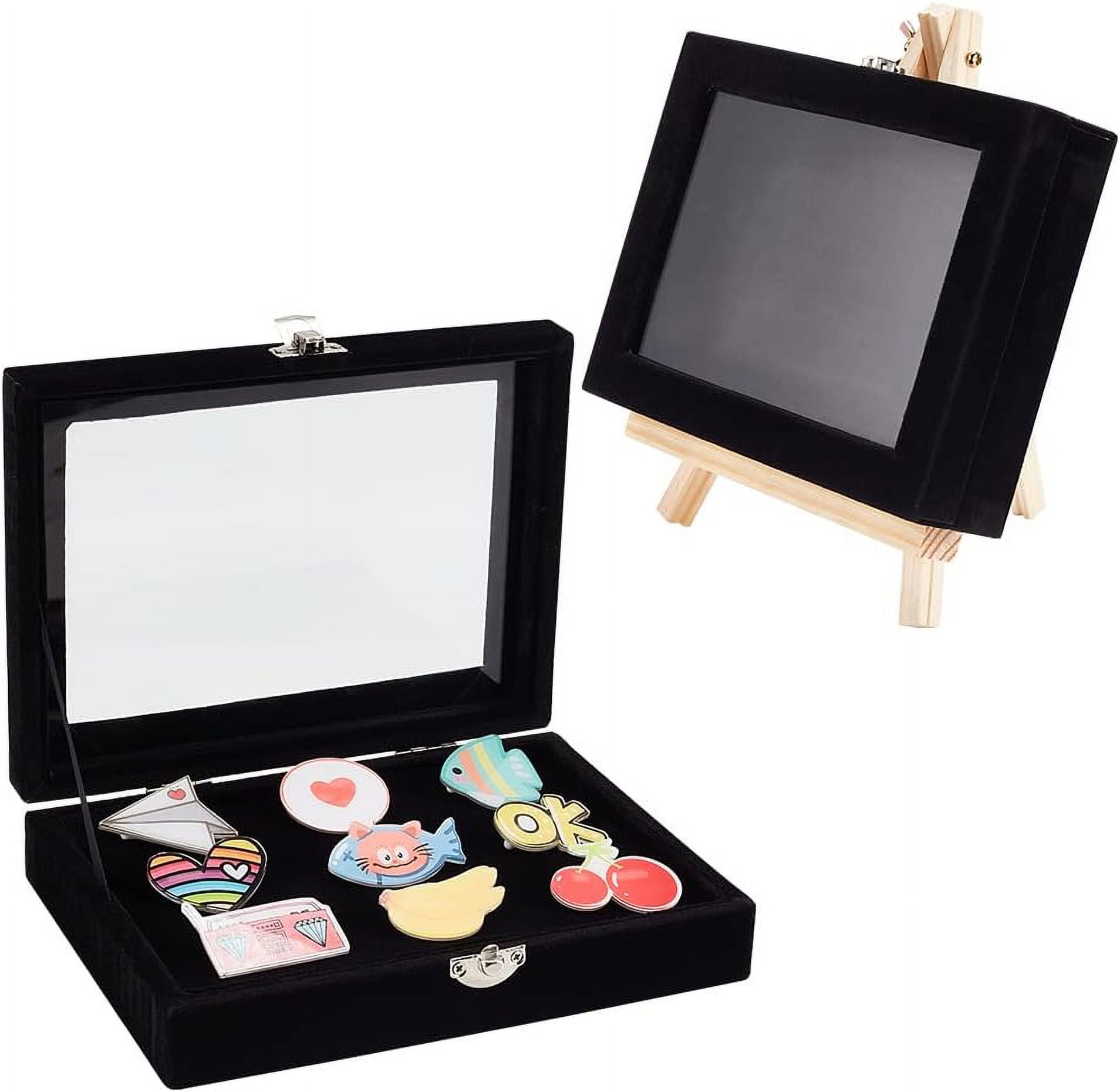 Velvet Pin Display Box Cabinet Brooch Collection Display Case with ...