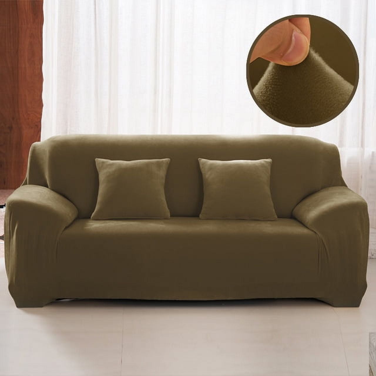 Velvet Plush L Shaped Sofa Cover for Living Room Elastic Furniture ...