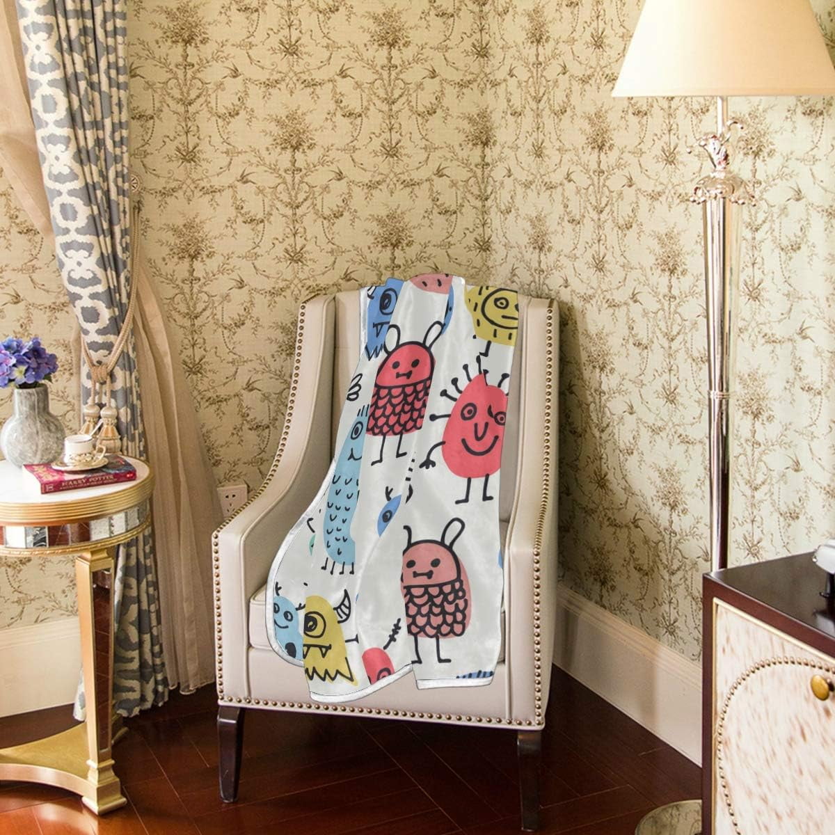 Velvet Plush Throw Thermal Blanket - 4x5FT - Cute Color Monsters ...