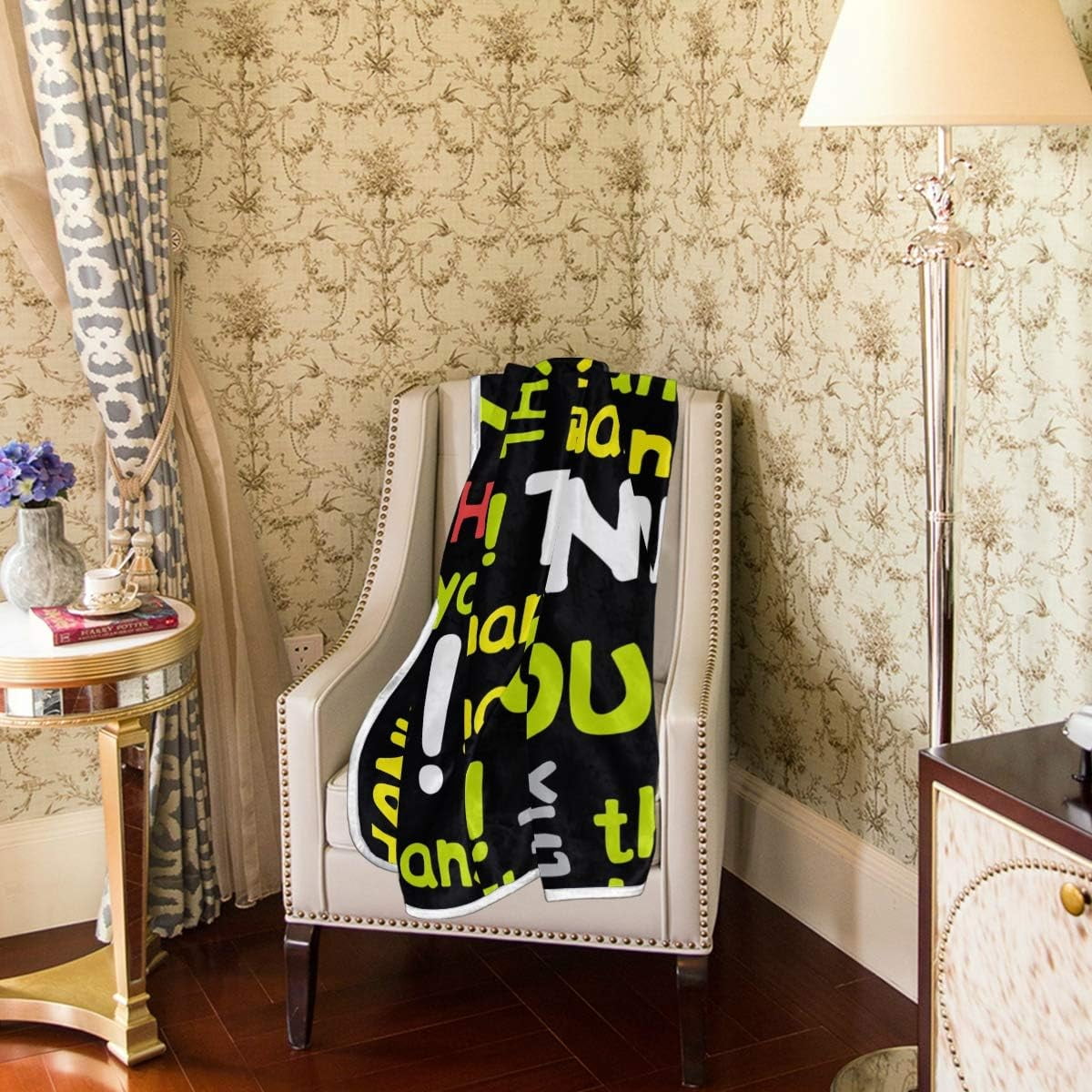 Velvet Plush Throw Thermal Blanket - 4x5FT - Decorative Crossed Words ...