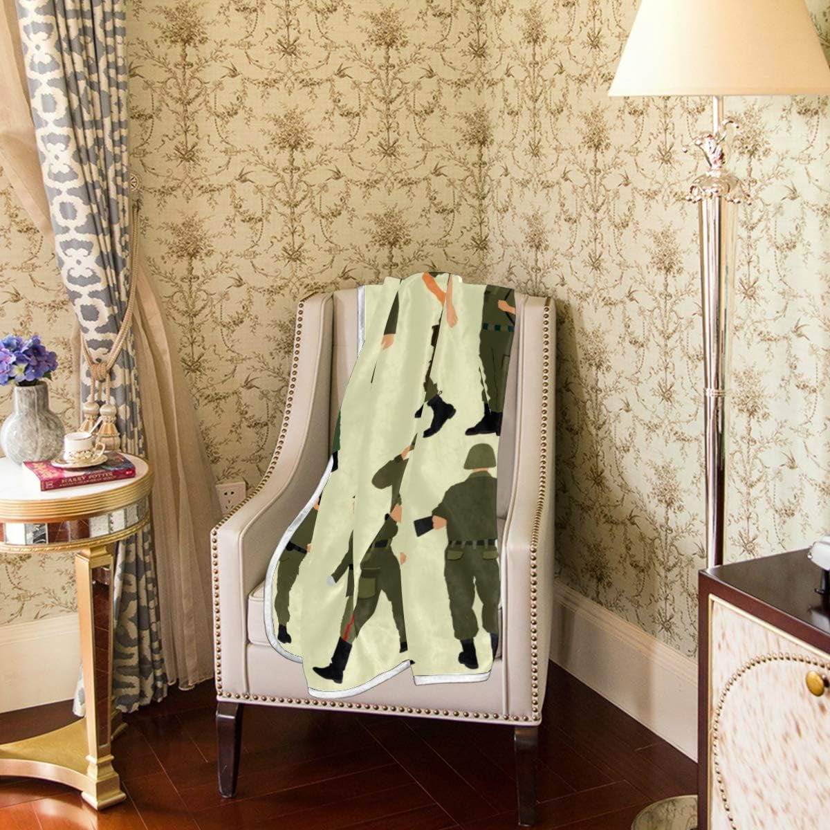 Velvet Plush Throw Thermal Blanket - 4x5FT - Saluting Army Soldier's ...