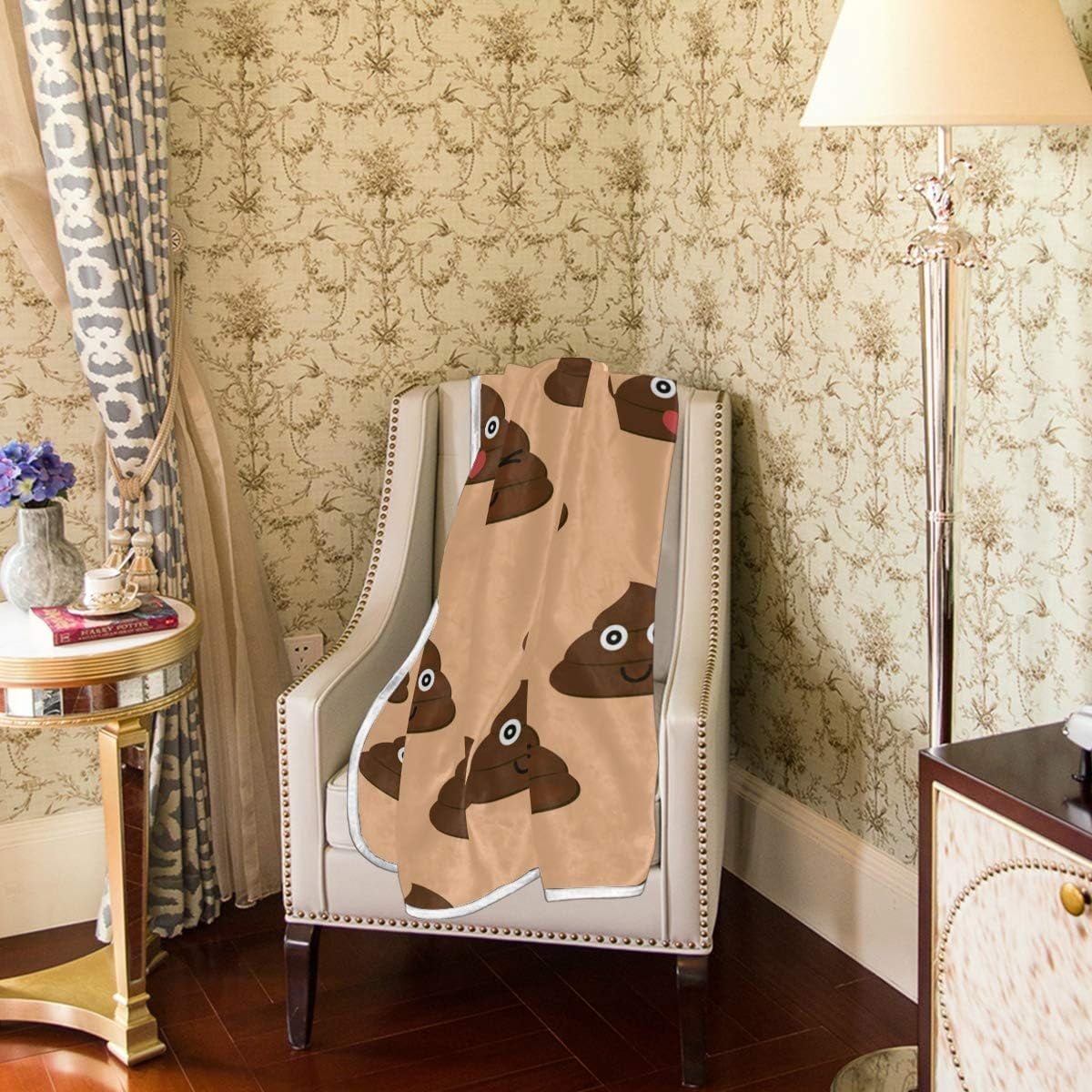 Velvet Plush Throw Thermal Blanket - 4x5FT - Set of Cute Poop Printed ...