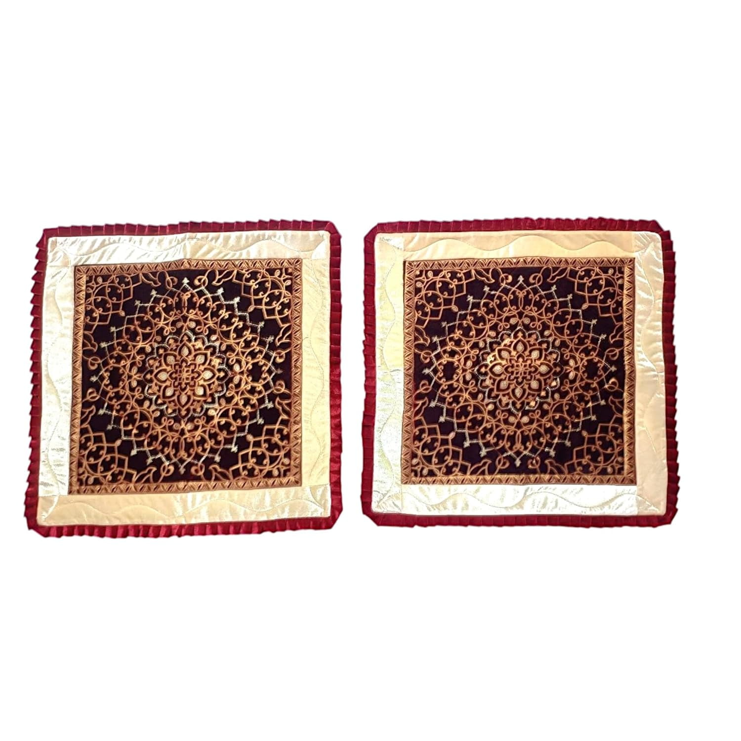 Velvet Pooja aasan Velvet Prayer mat zari and foil Work Premium Velvet ...