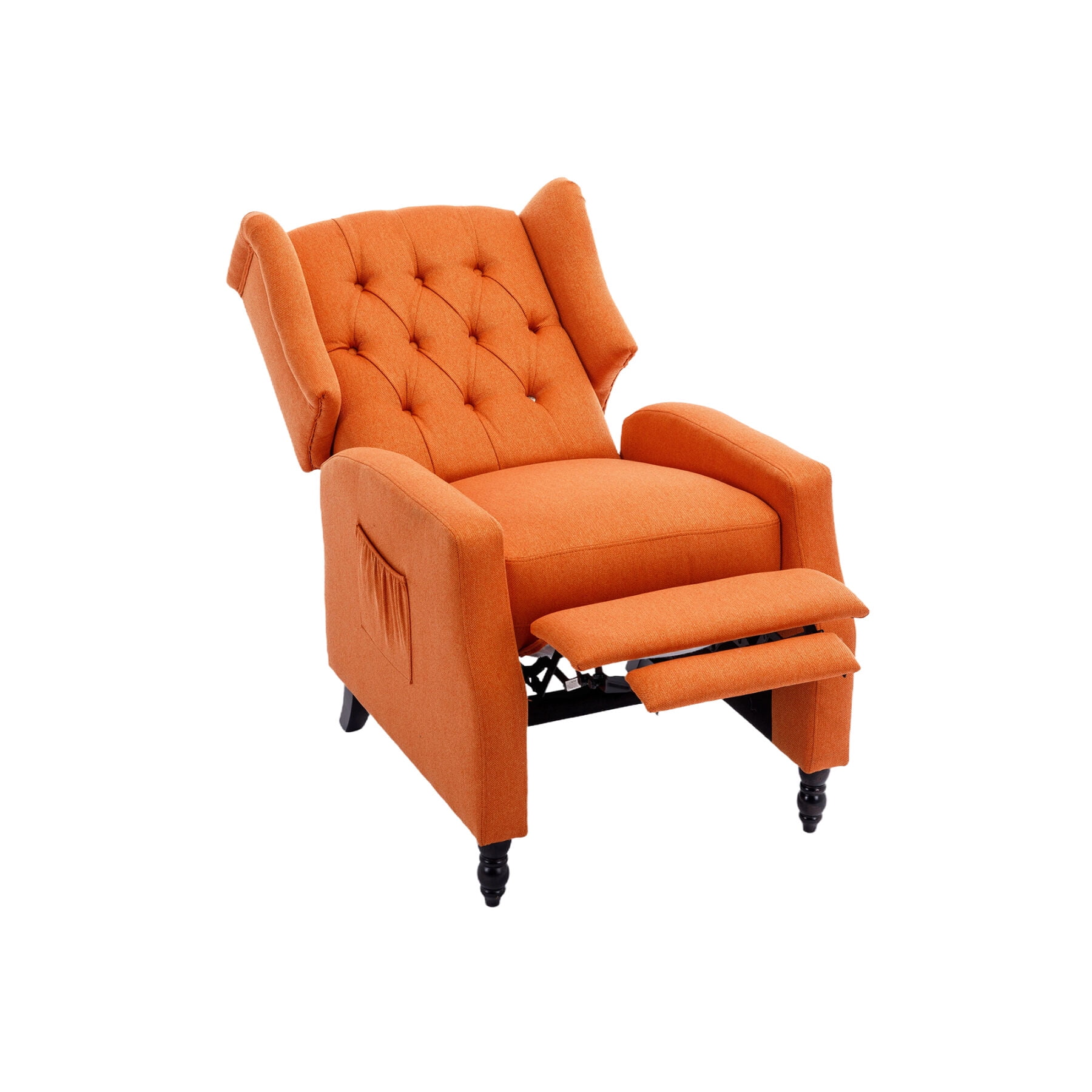 Velvet Push Back Recliner Chair, Button Tufted Single Sofa Chair with ...