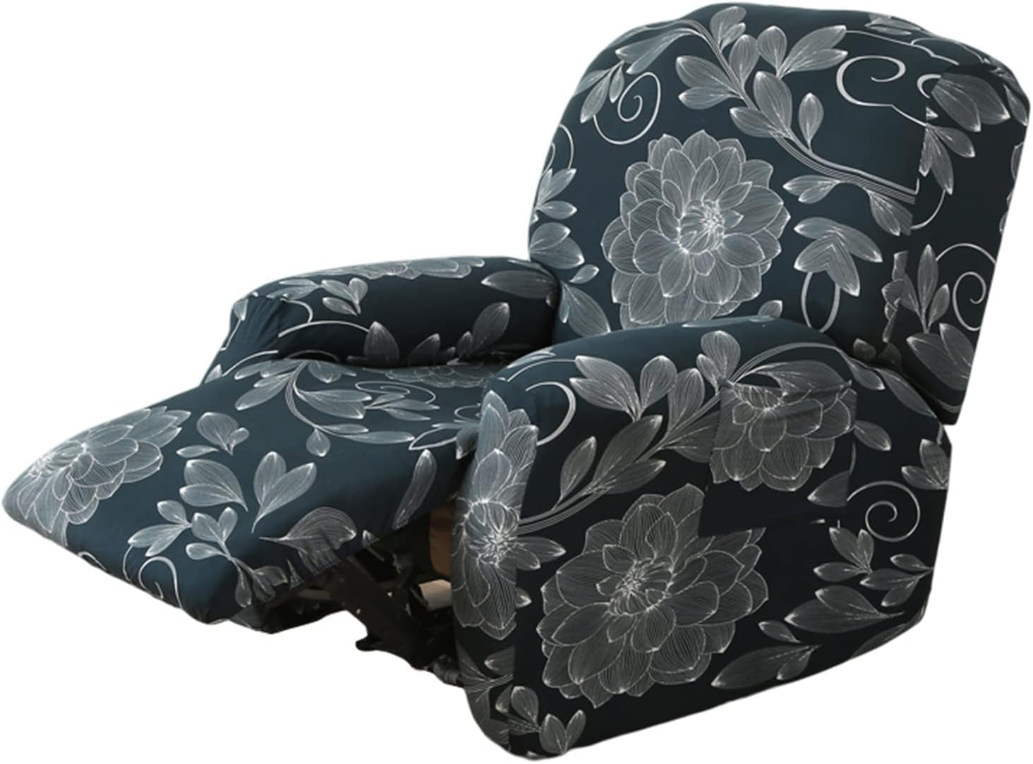 Velvet Recliner Cover 4 Pieces Printed Lazy Boy Chair Covers Recliner ...