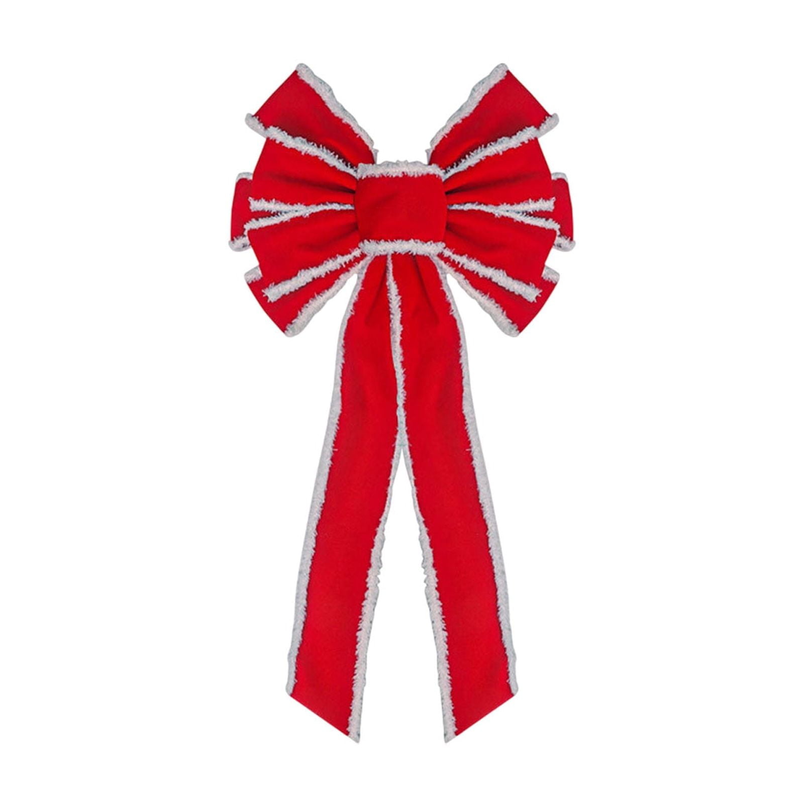 RXMEKW Velvet Ribbon Christmas Red Swallowtail Bow Wires Trims Flocking ...