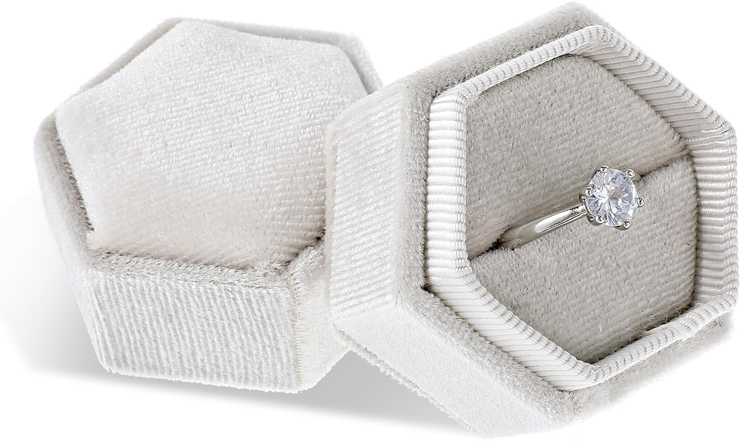 Velvet Ring Box, Jewelry Ring Box Engagement Ring Box Wedding Day Ring ...