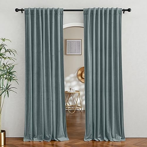 Velvet Room Divider Curtains - Thermal Insulated Noise Reducing Panel ...