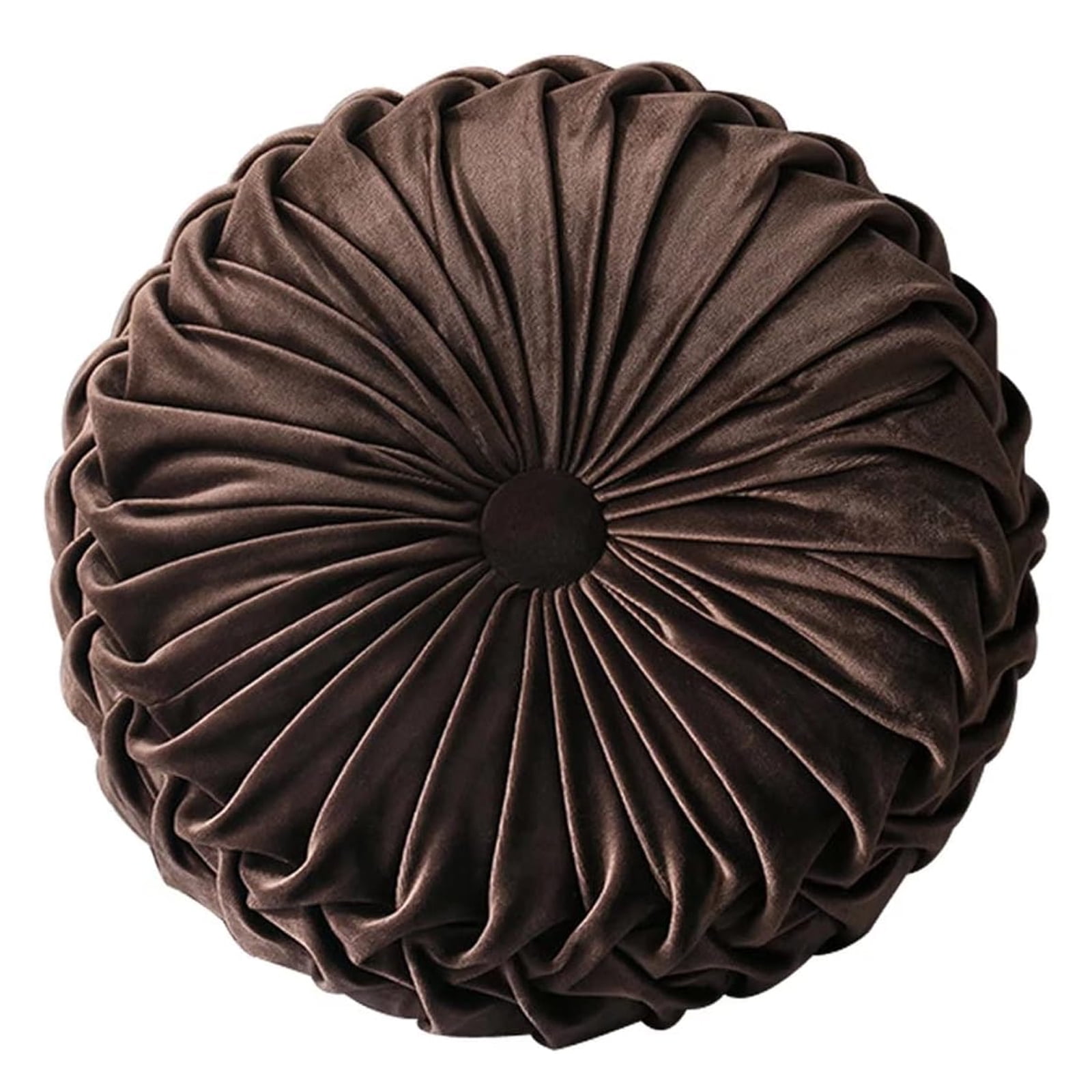 Velvet Round Decorative Pillow for Couch 15-Inch (Coffee) - Walmart.com
