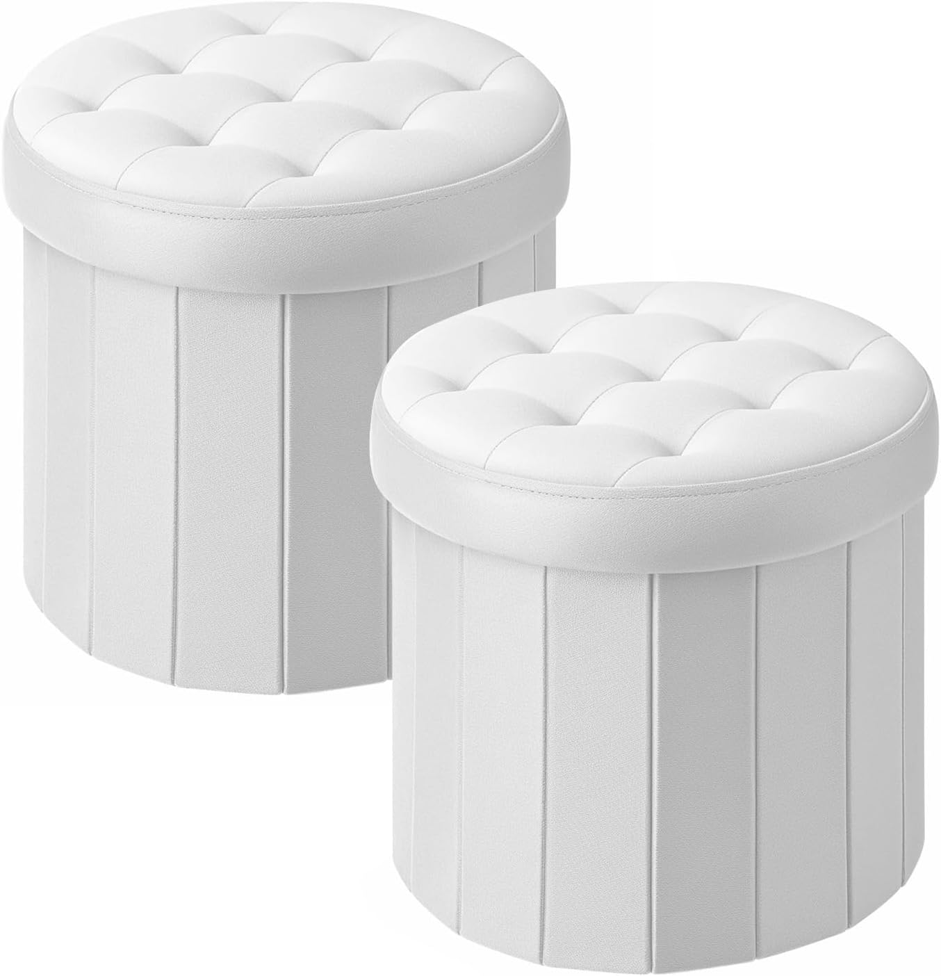 Velvet Round Storage Ottoman Footrest, Small - Walmart.com