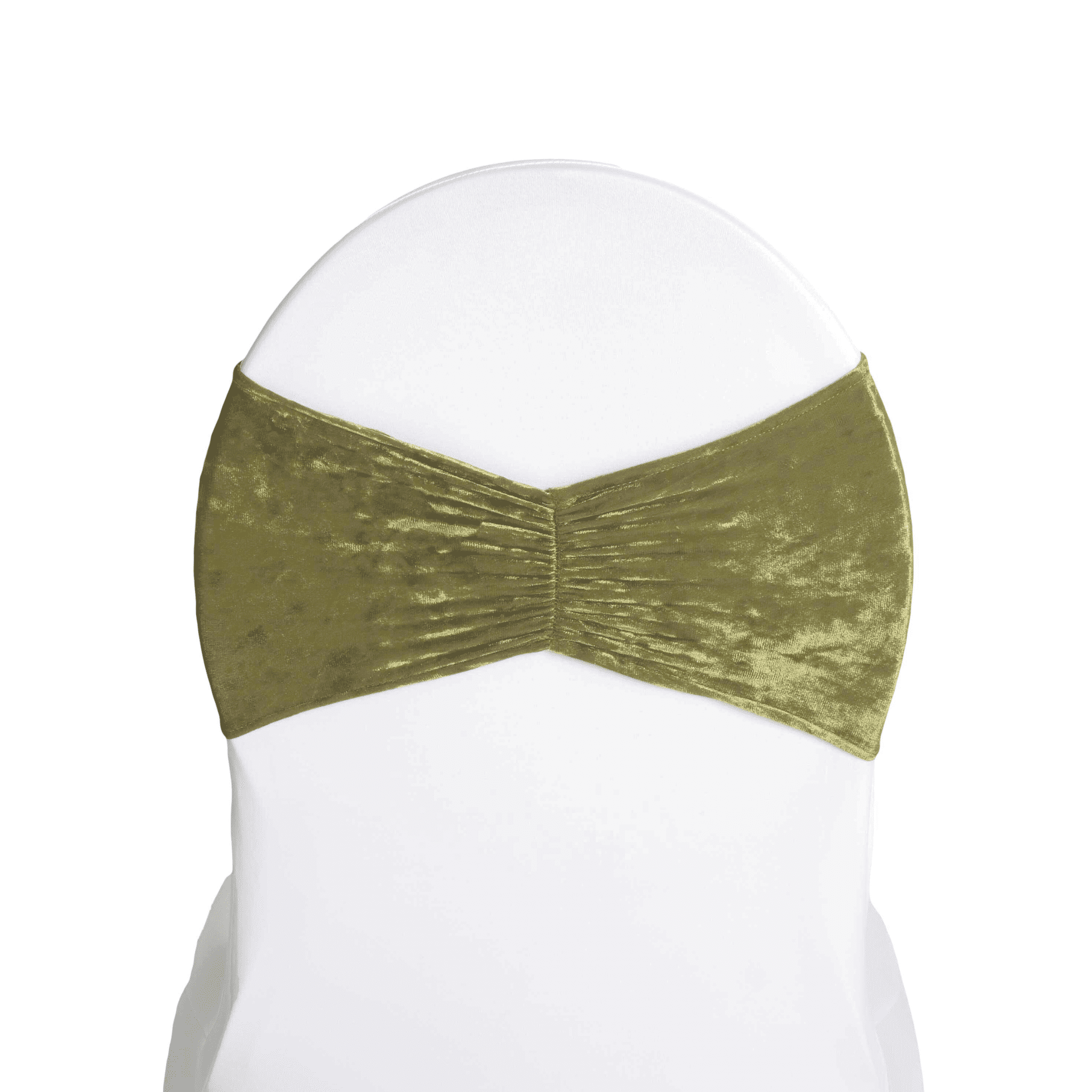 Velvet Ruffle Olive Green Stretch Chair Band Bows Stretch without ...